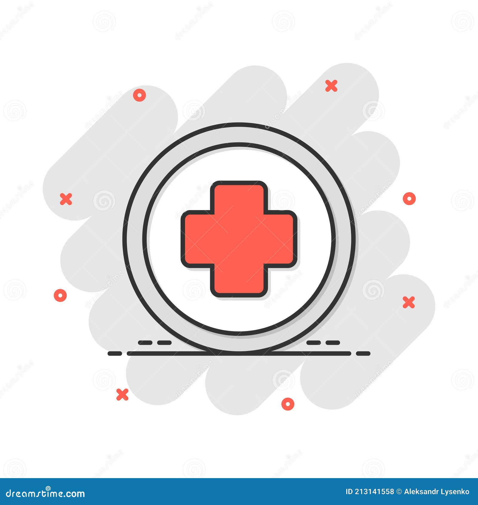 Vector Dibujos Animados Salud Médica Icono En Estilo Cómico Hospital