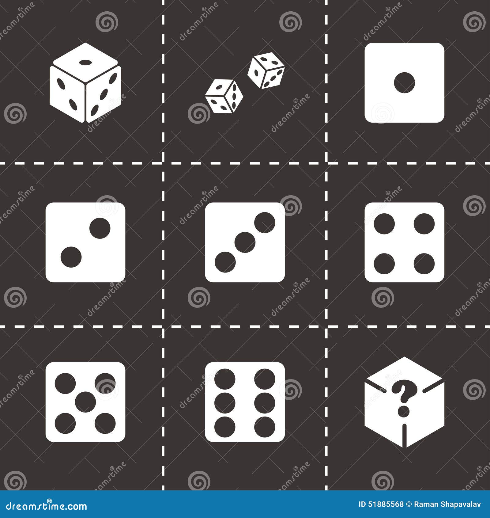 Vector dice icon set stock vector. Illustration of badge - 51885568