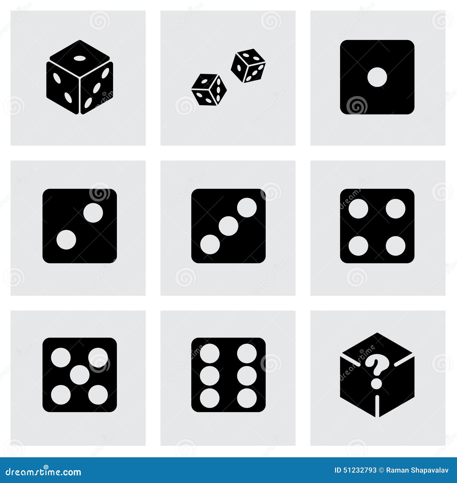 Vector dice icon set stock vector. Illustration of banner - 51232793