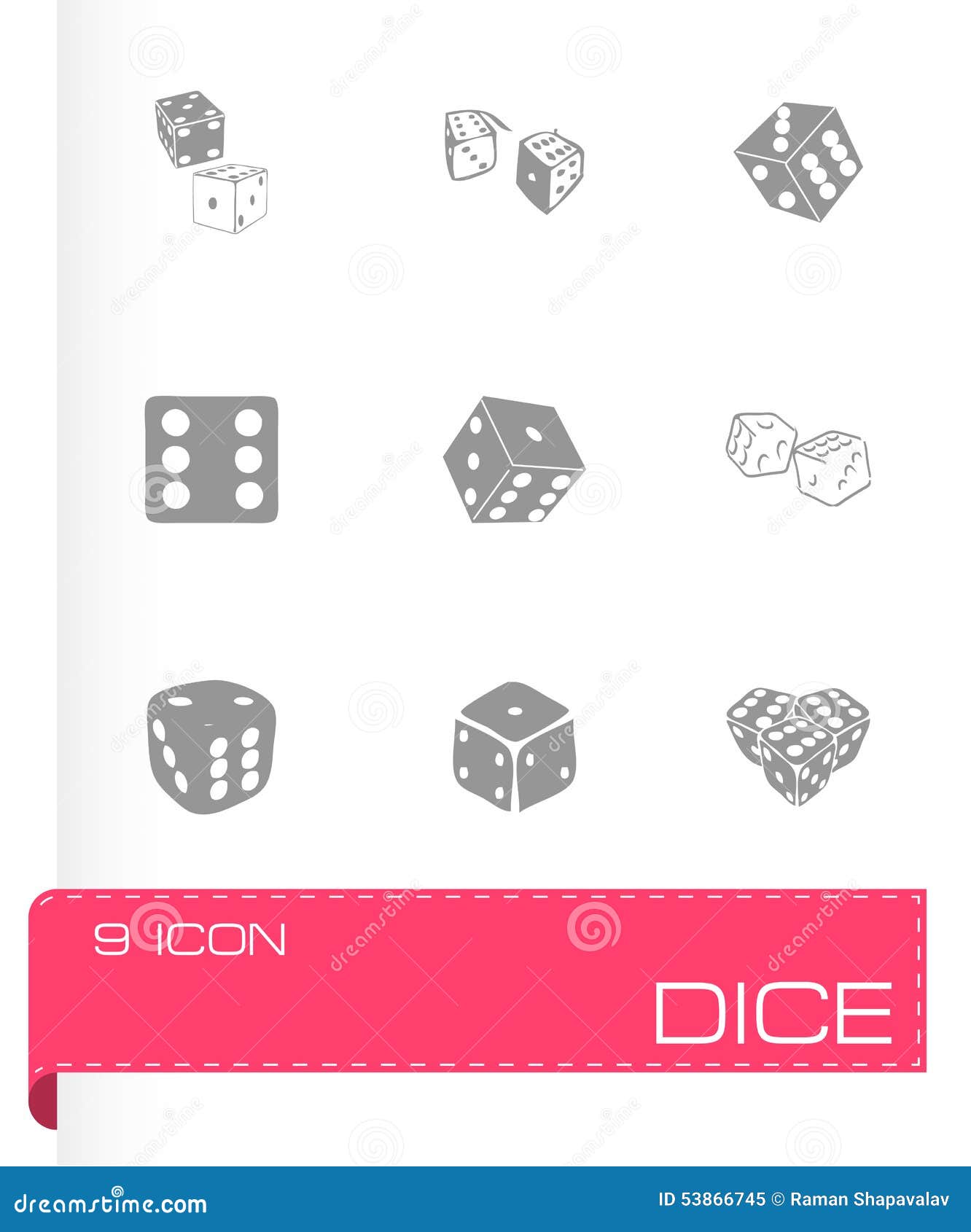 Vector dice icon set stock vector. Illustration of badge - 53866745