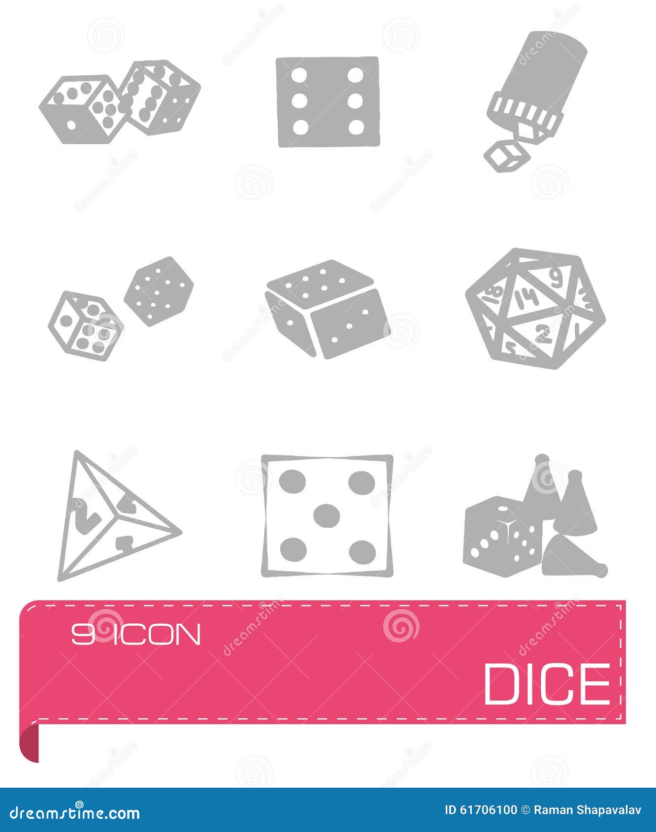 Vector Dice icon set stock vector. Illustration of chance - 61706100
