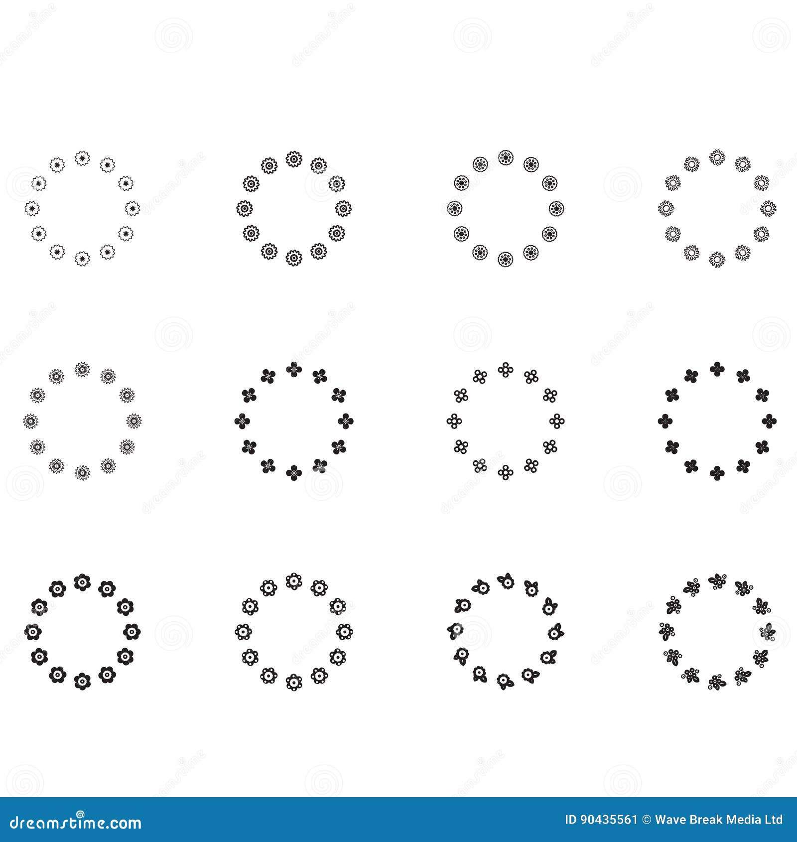 Vector Die Ikone Der Verschiedenen Form Einen Kreis Bildend Vektor ...