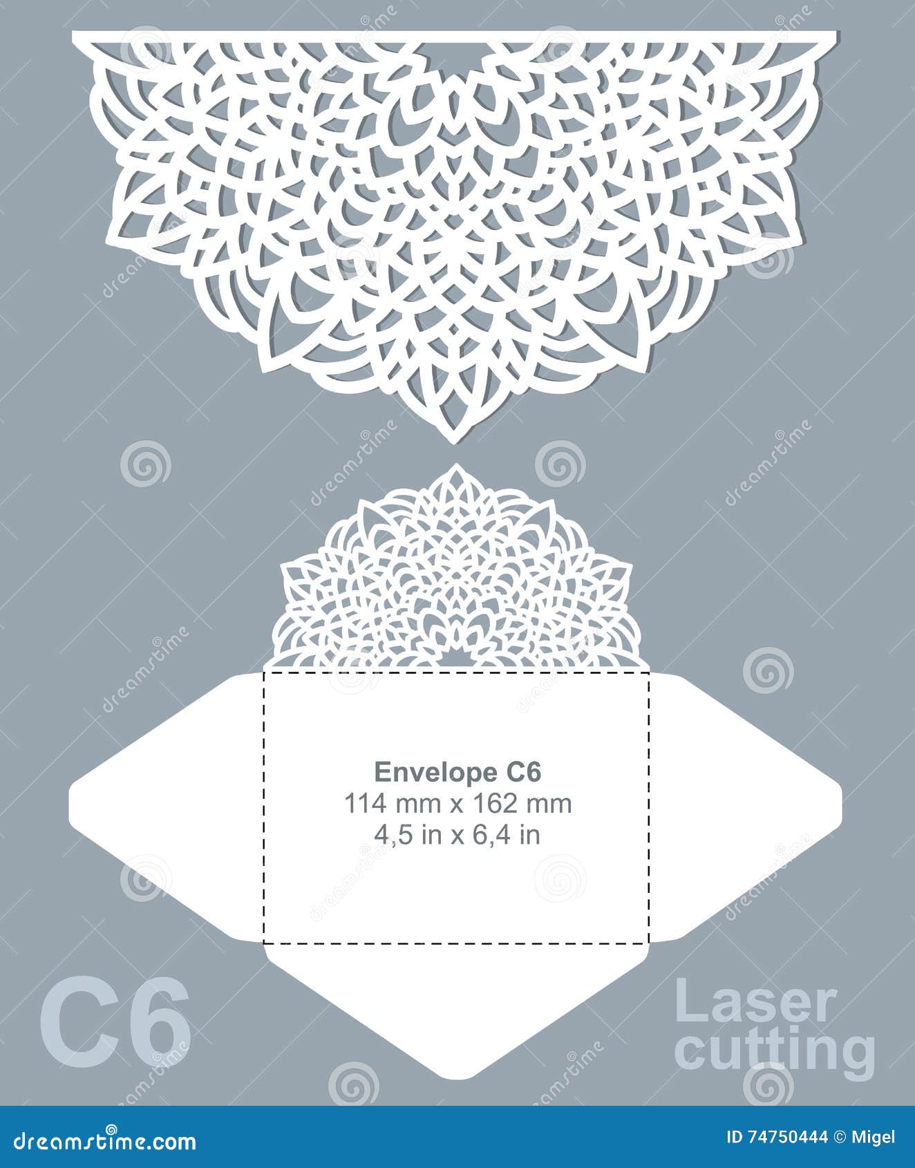 Vector Die Laser Cut Envelope Stock Illustration - Illustration of ...