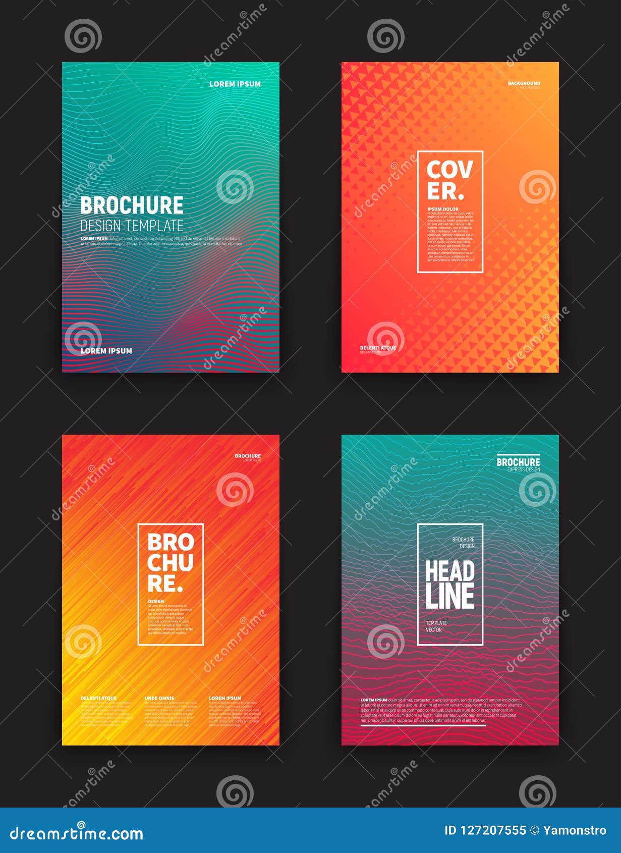 Vector Different Brochures Design Templates Stock Vector - Illustration ...