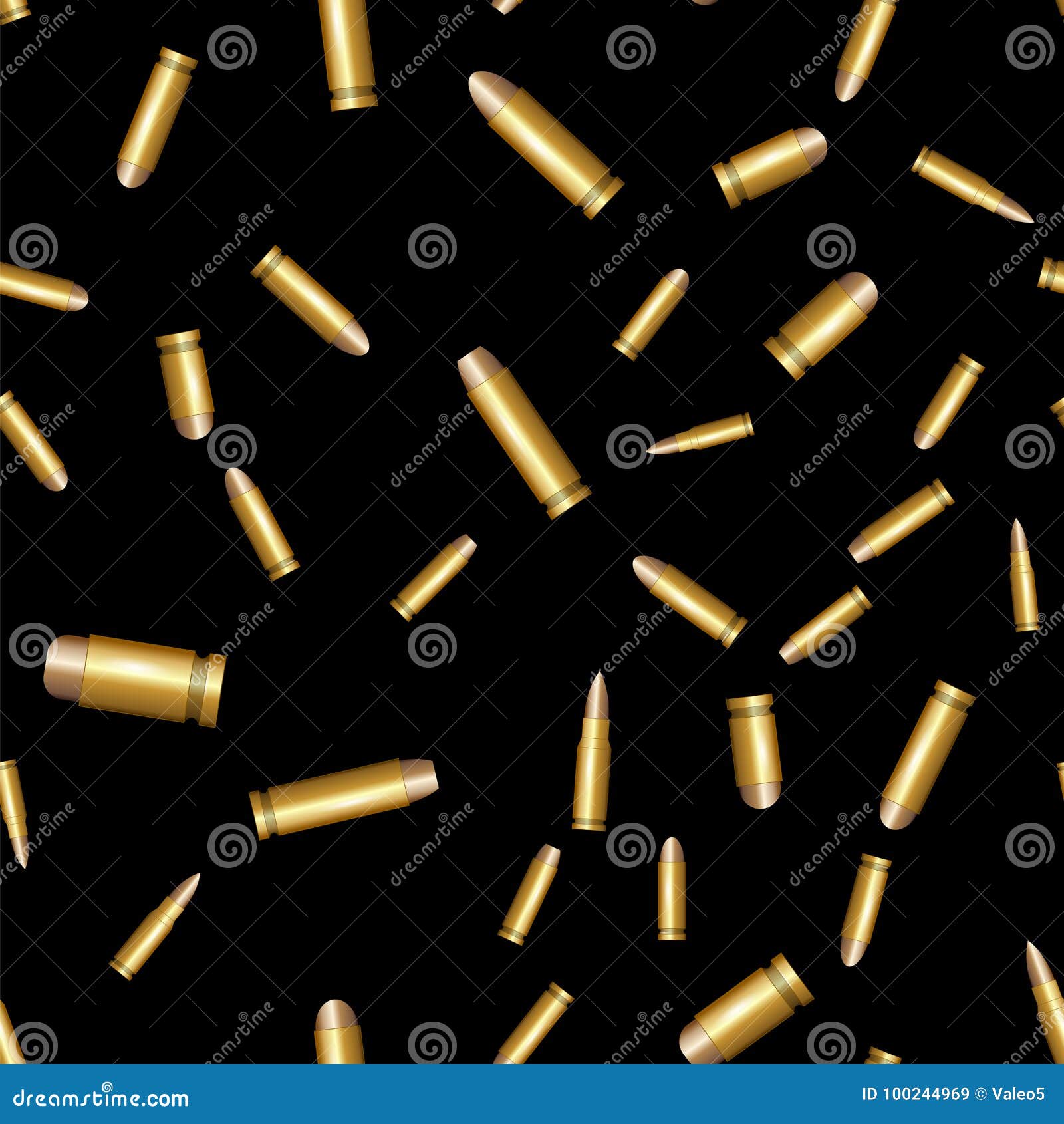Vector Different Bullet Seamless Pattern Stock Vector - Illustration of ...