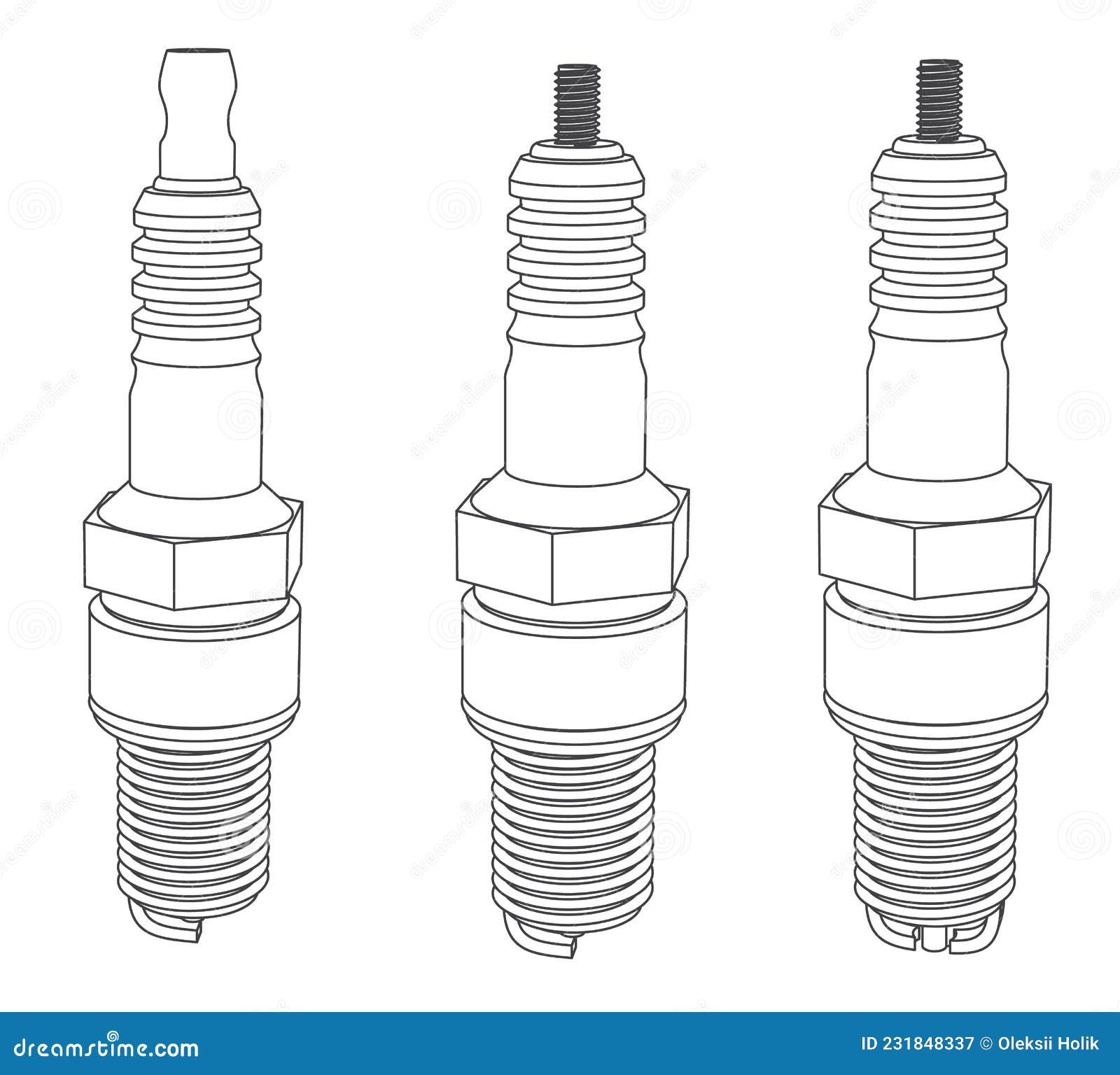 Vector Different Car Spark Plug Set Stock Vector - Illustration of ...