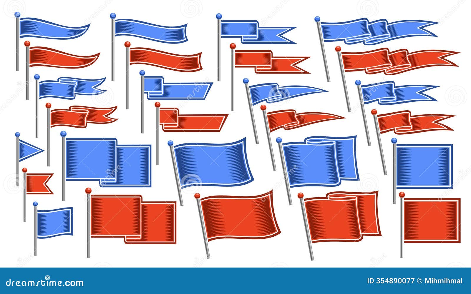 Vector Different Flag Set stock illustration. Illustration of ...