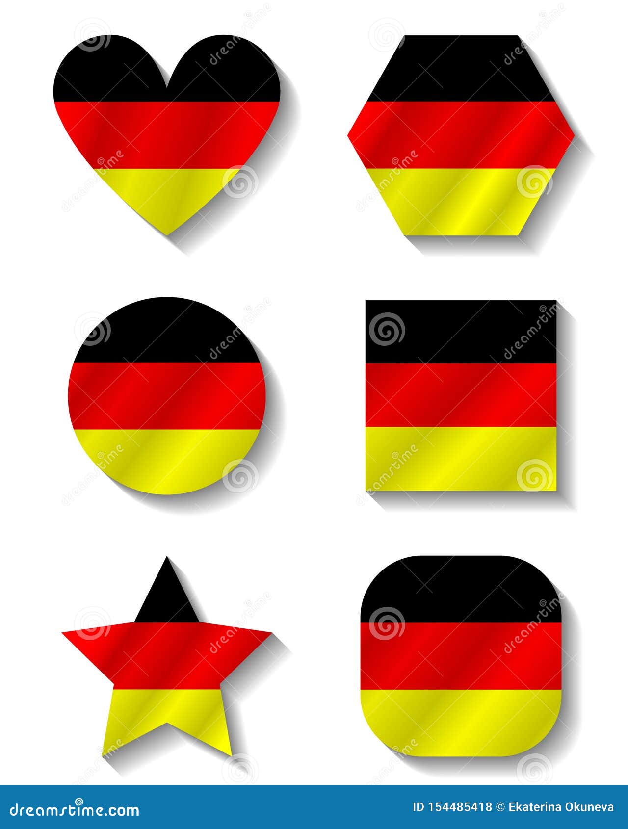 Vector Icons with German Flag for German Unity Day Stock Vector ...