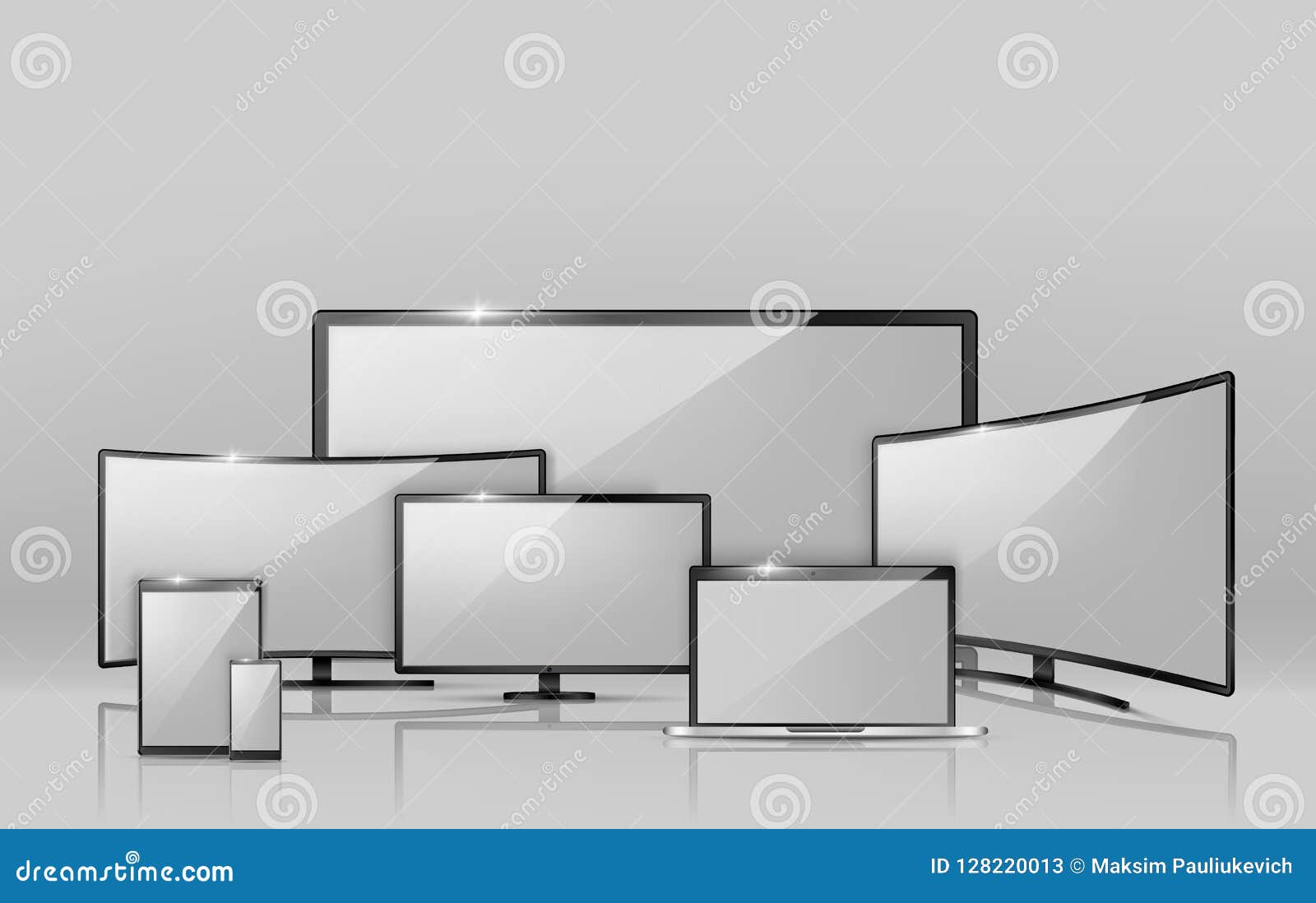 TV With Different Screens. White And Black Screen In Television. TV ...