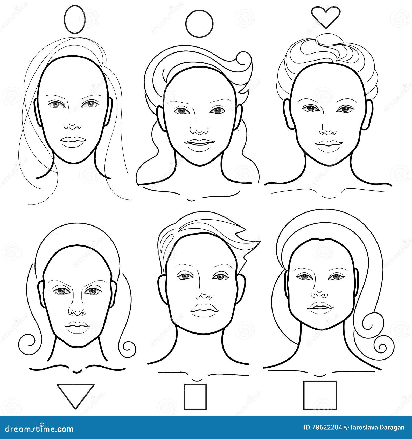 Vector Different Types of Face Stock Vector - Illustration of vector ...