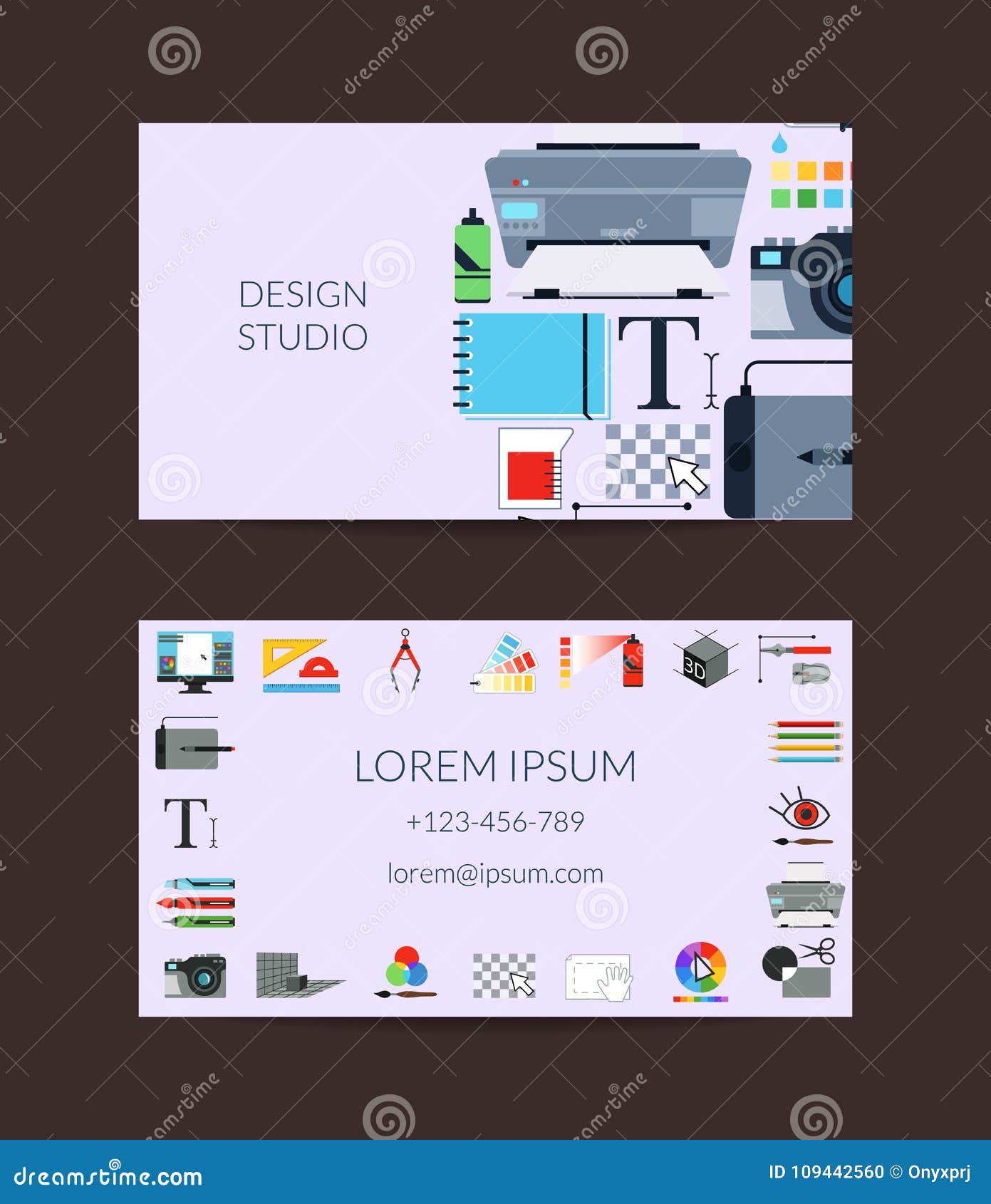 Vector Digital Art Design Studio Card Template Stock Vector ...