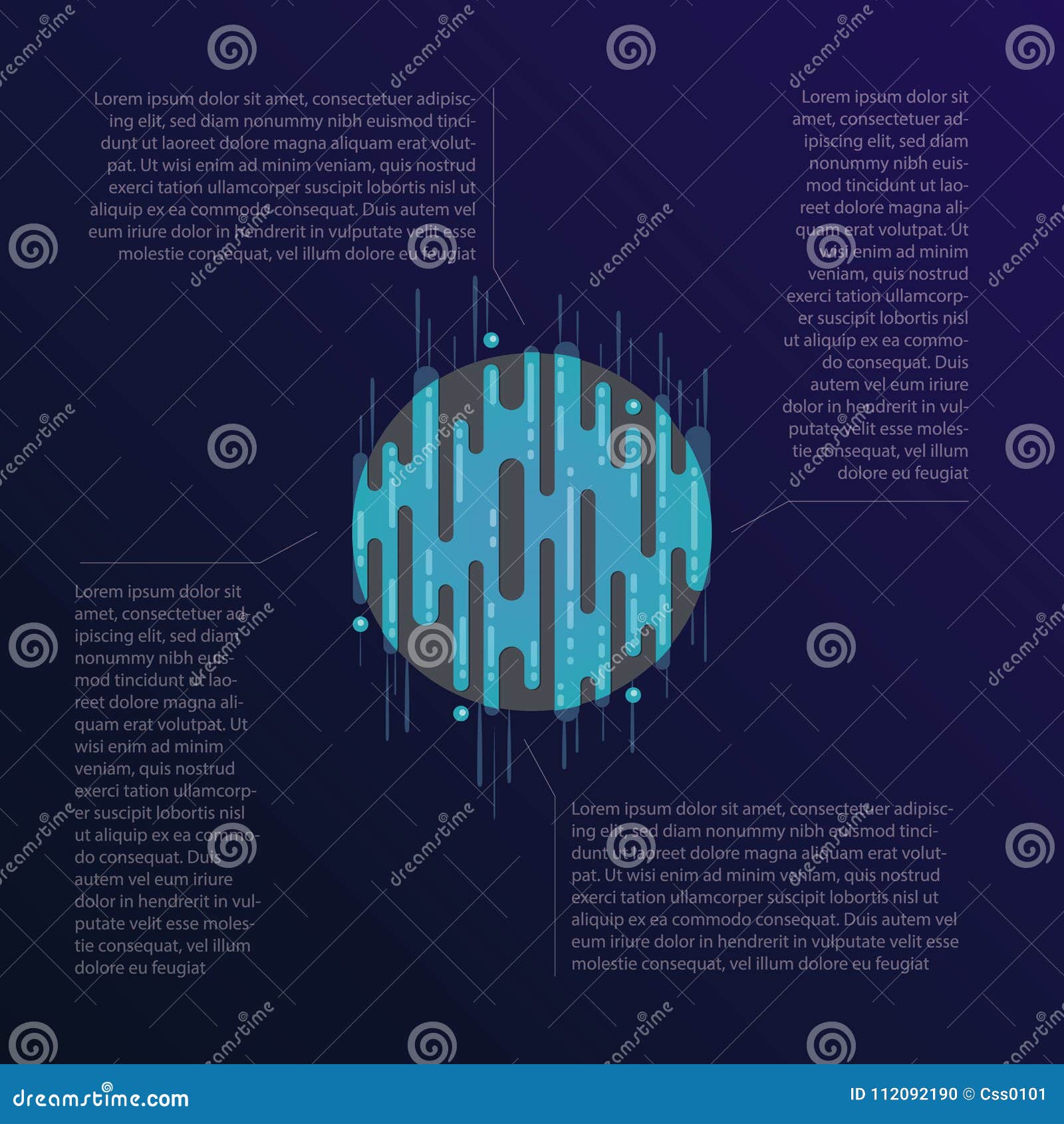 Vector Digital Blue Planet with Text Stock Vector - Illustration of ...