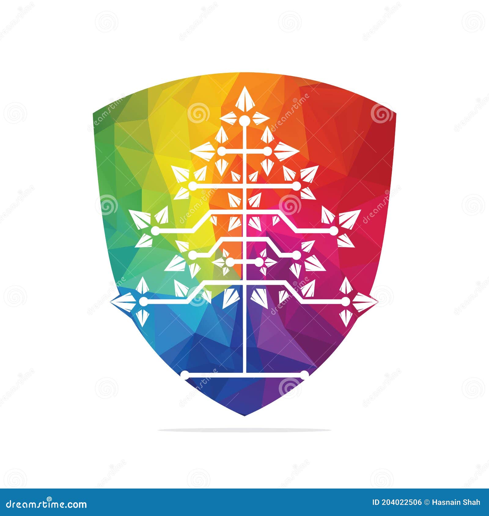 Vector Digital Christmas Tree. Stock Vector - Illustration of board ...