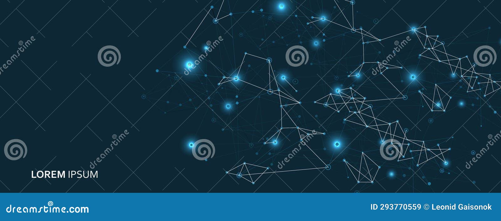 Vector Digital Connect Lines on Blue Background. Abstract Technology ...