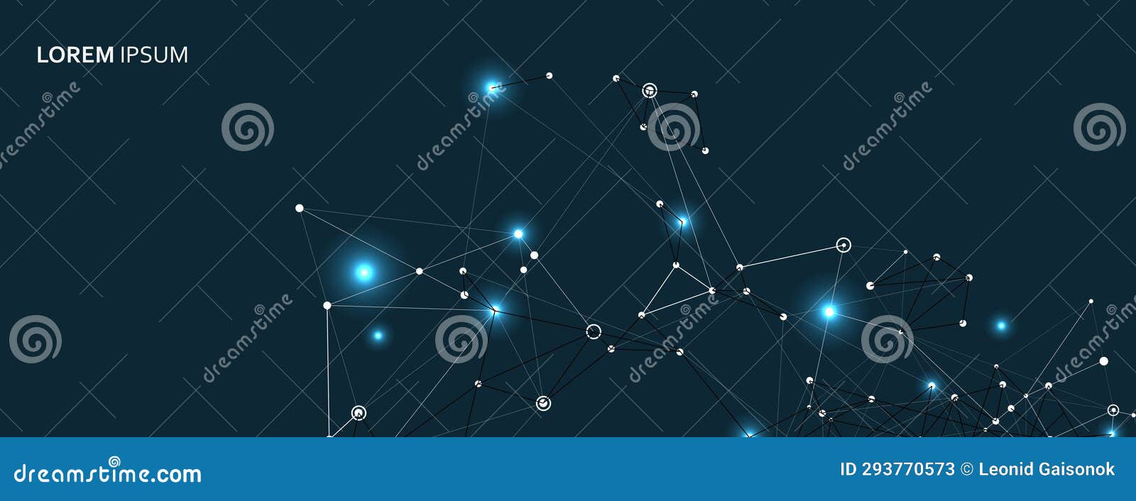 Vector Digital Connect Lines on Blue Background. Abstract Technology ...