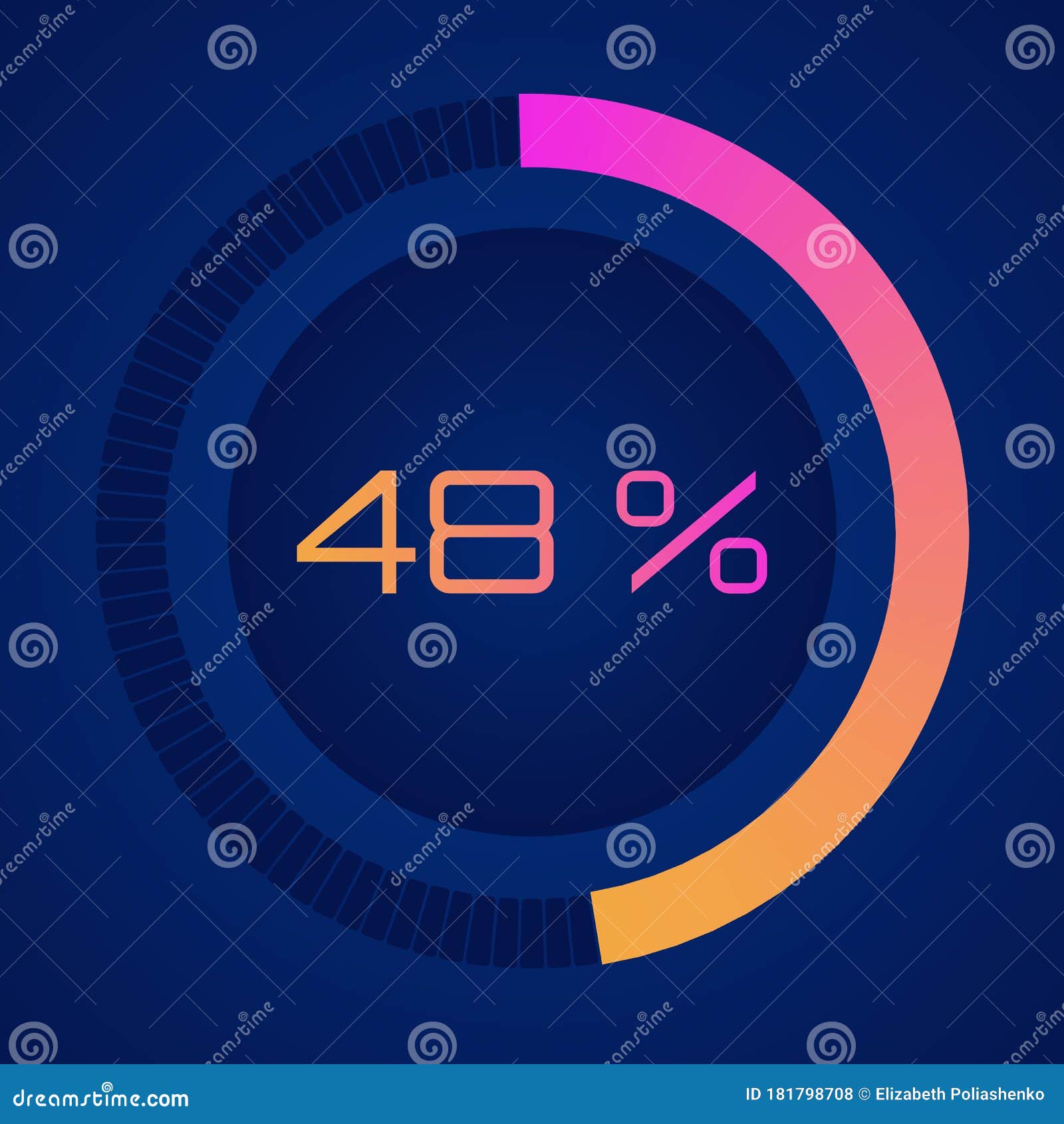 48 percent diagrams stock vector. Illustration of interface - 181798708