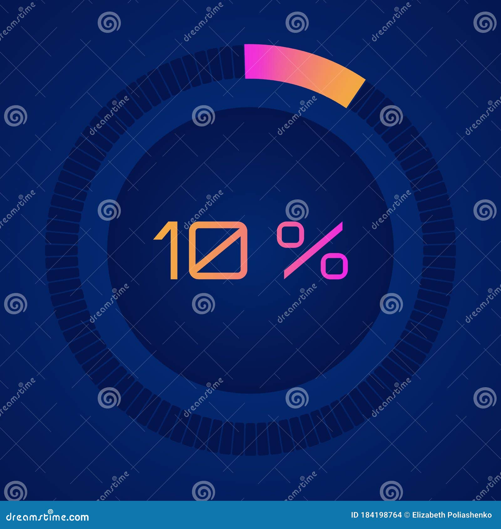 10 percent diagram stock vector. Illustration of percent - 184198764