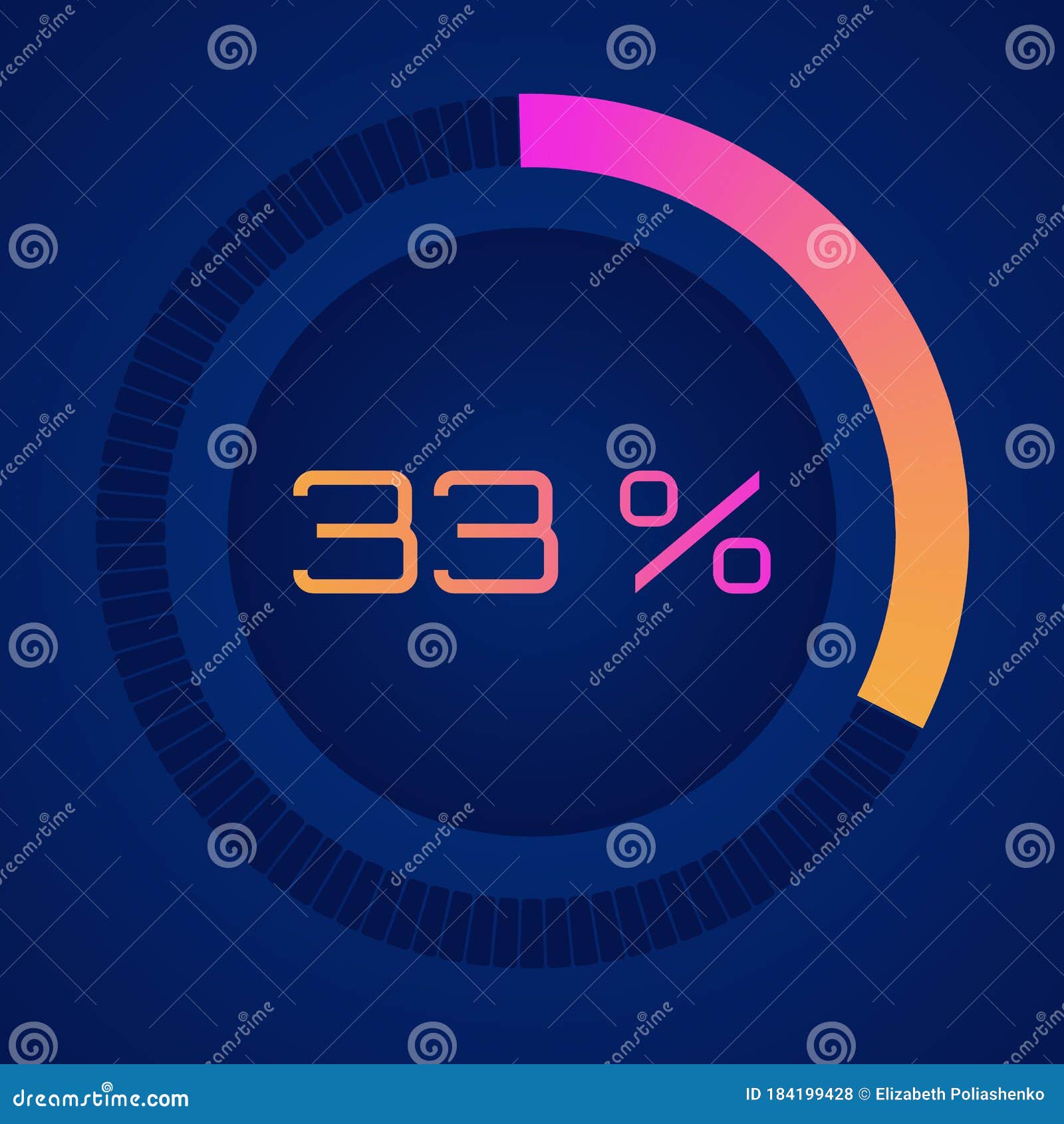 33 percent diagram stock vector. Illustration of graph - 184199428