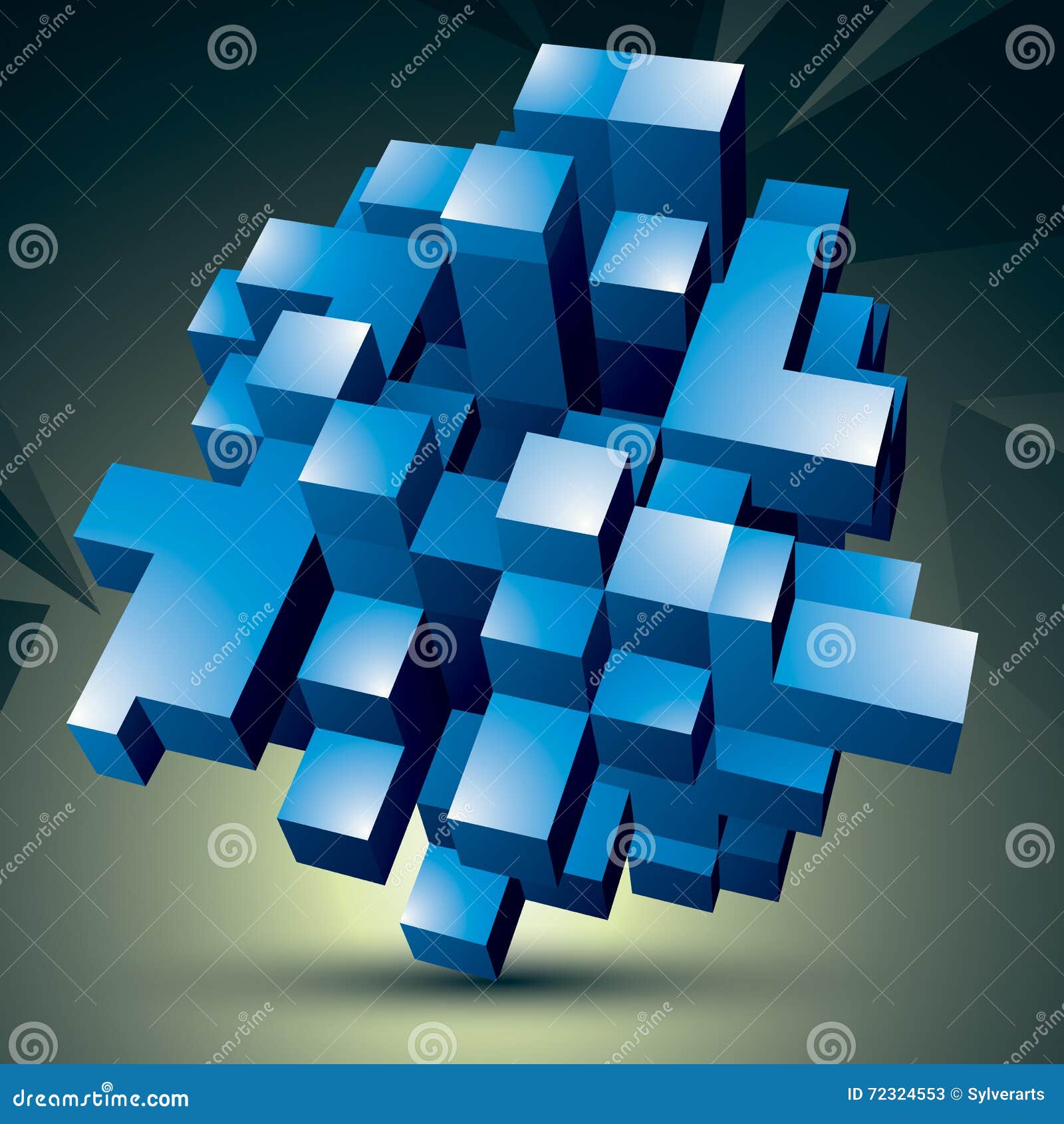Vector Digital 3d Abstraction, Geometric Polygonal Element. Spat Stock ...