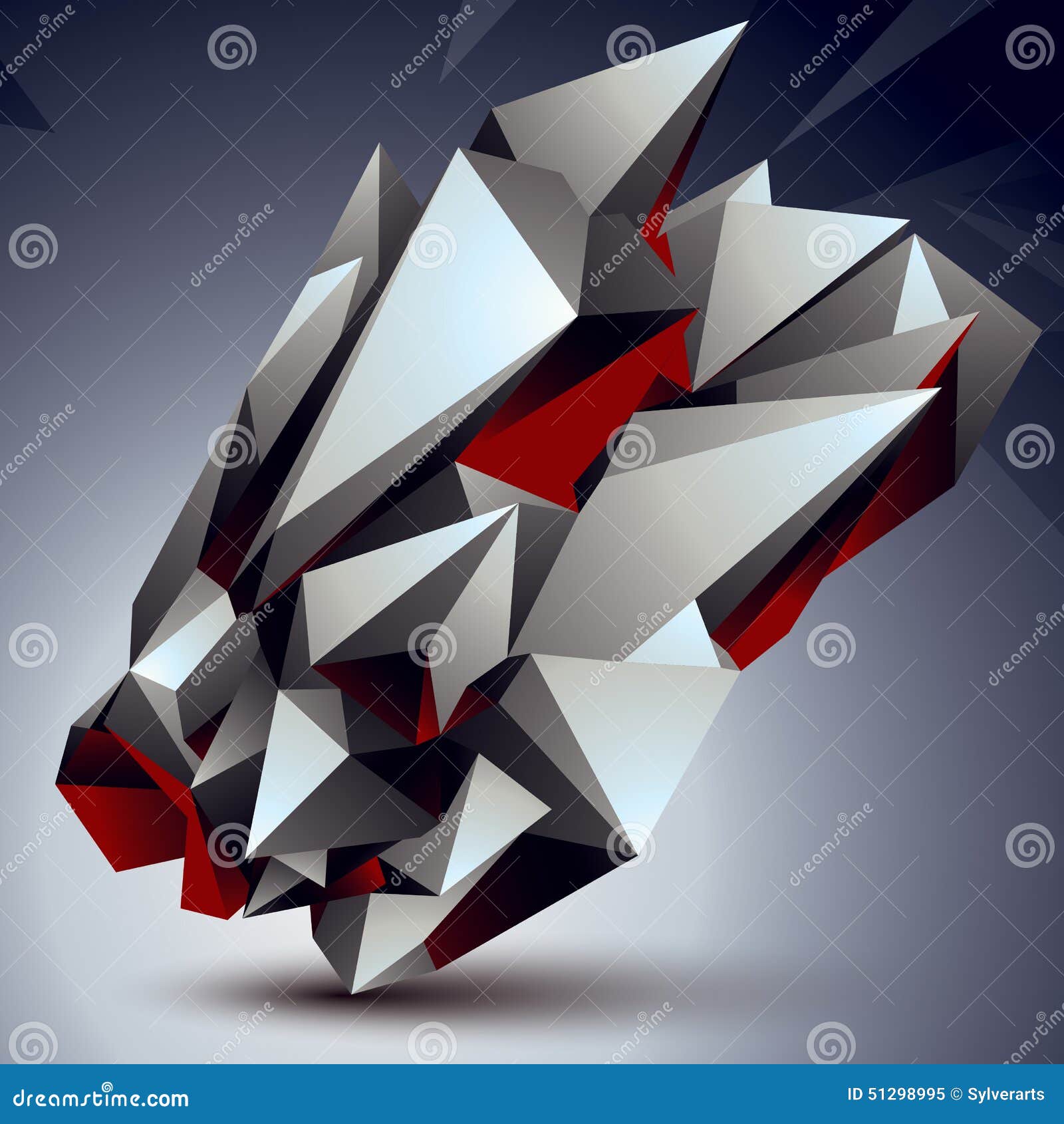 Vector Digital 3d Abstraction, Geometric Polygonal Element. Spat Stock ...