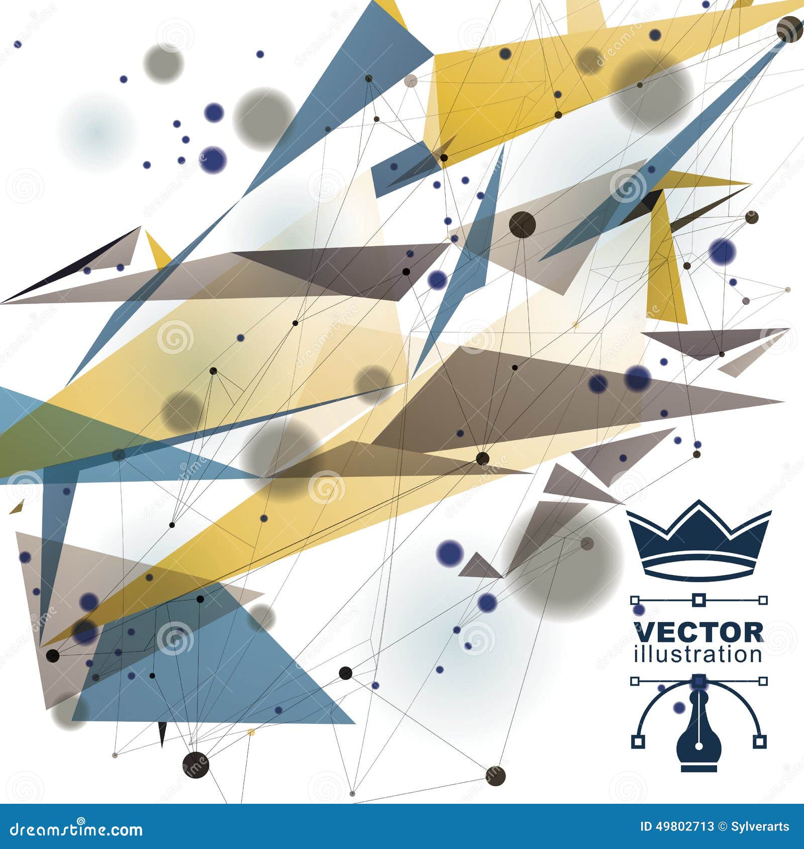 Vector Digital 3d Abstraction, Geometric Polygonal Perspective Mesh ...