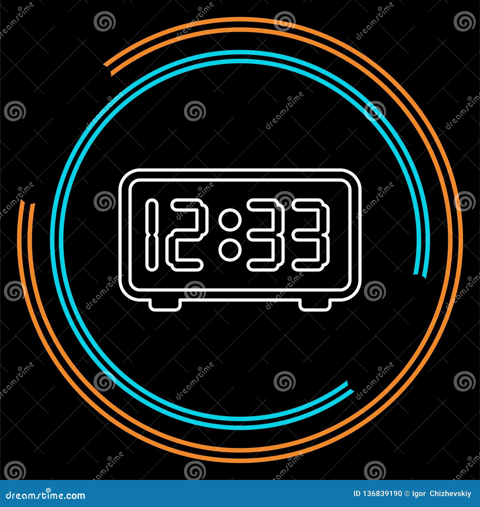Vector Digital Display Clock Illustration - Timer Stock Vector ...