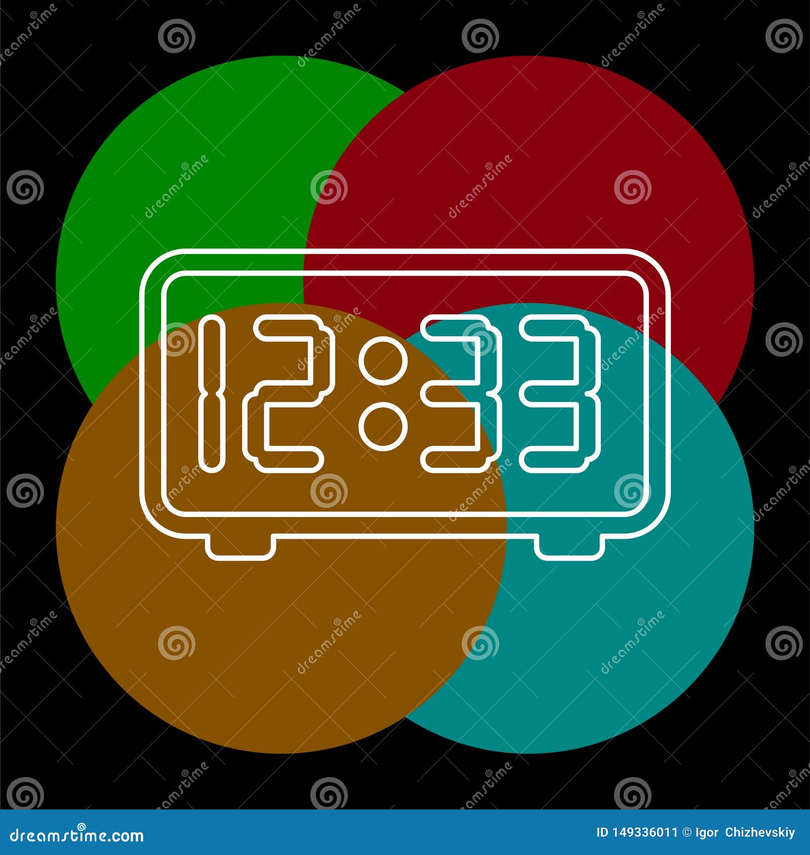 Vector Digital Display Clock Illustration - Timer Stock Vector ...