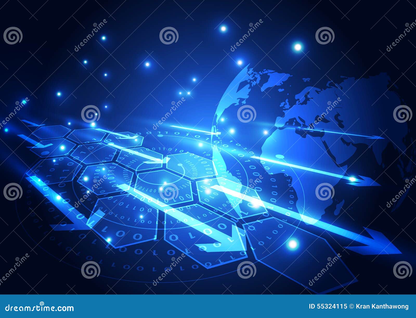Vector Digital Global Communication Technology, Abstract Background ...