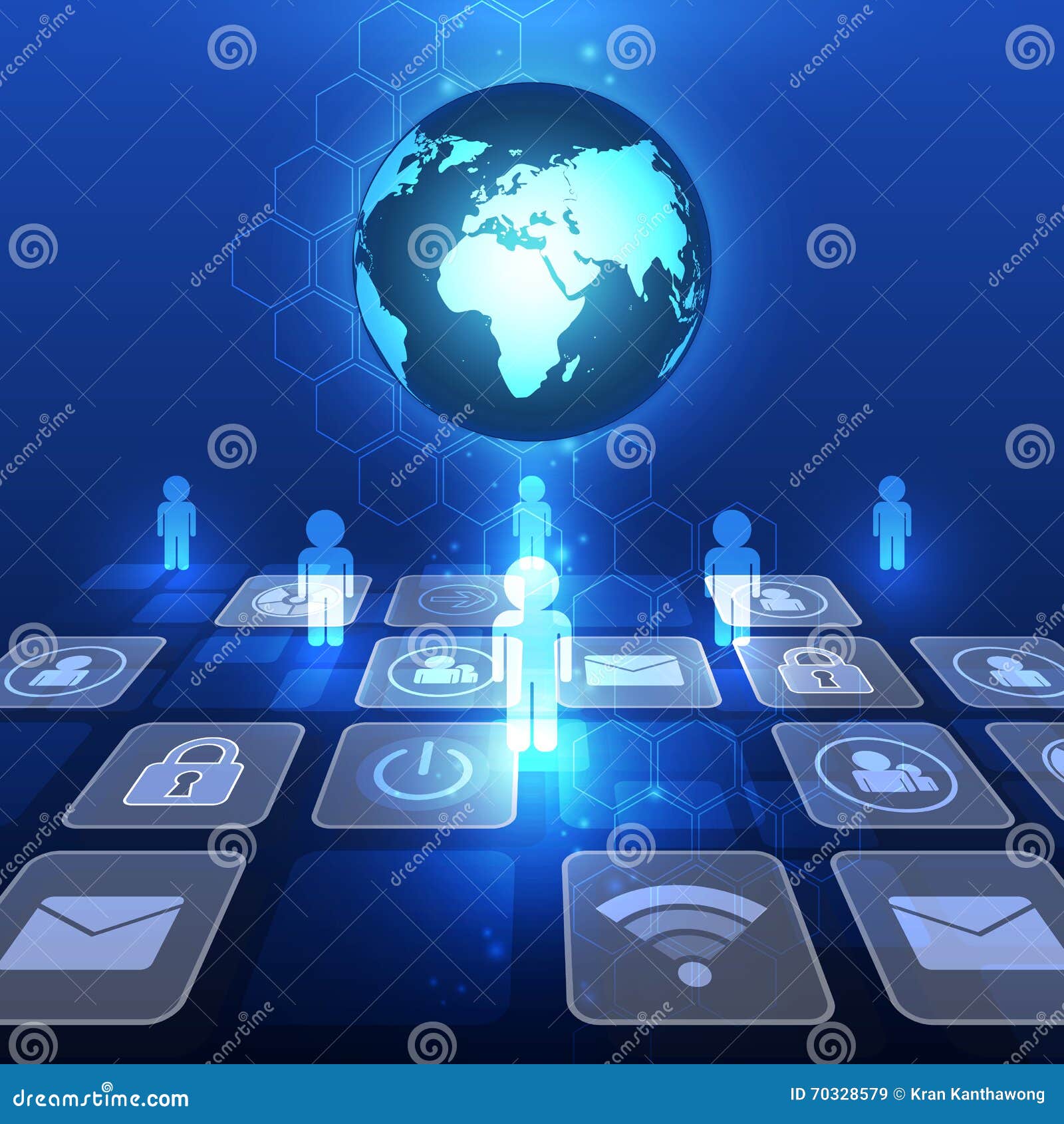 Vector Digital Global Communication Technology Concept, Abstract ...