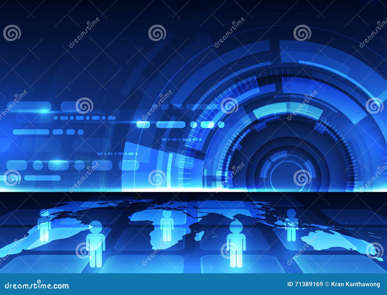 Vector Digital Global Communication Technology Concept, Abstract ...