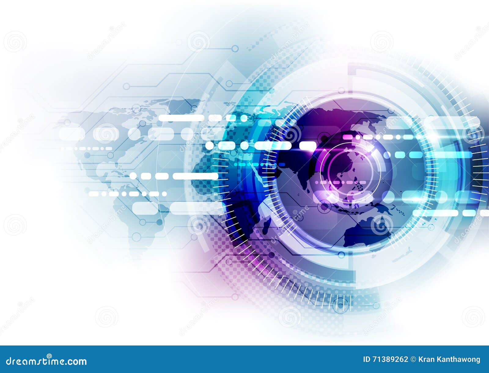Vector Digital Global Communication Technology Concept, Abstract ...