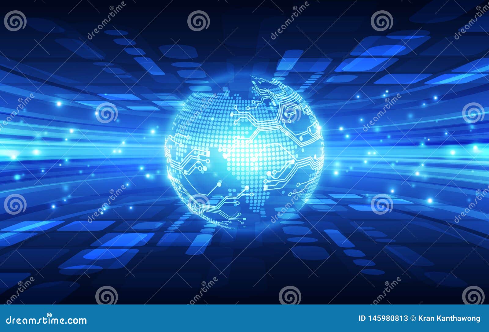 Vector Digital Global Technology Concept, Abstract Background Stock ...