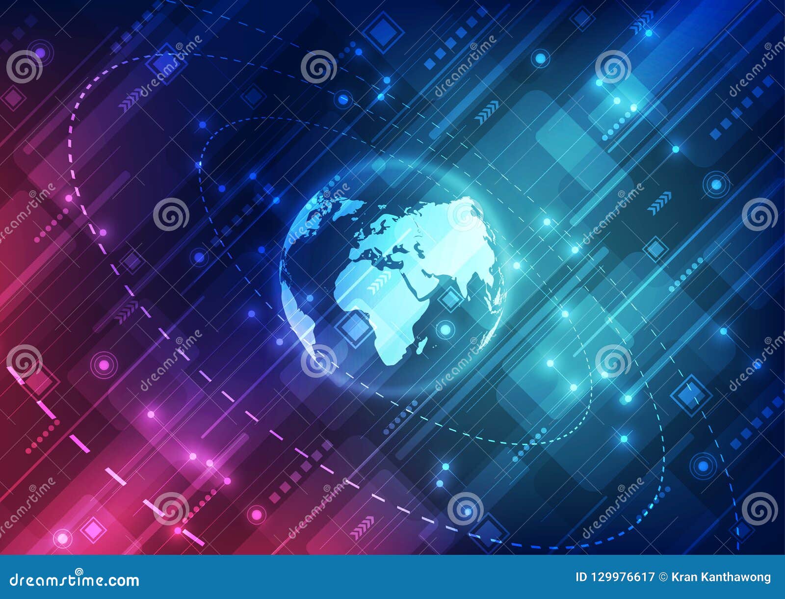 Vector Digital Global Technology Concept, Abstract Background ...