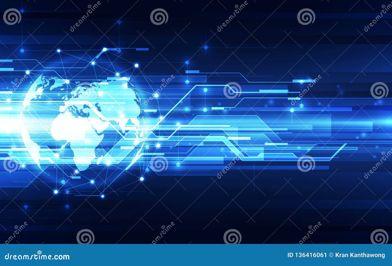 Vector Digital Global Technology Concept, Abstract Background ...
