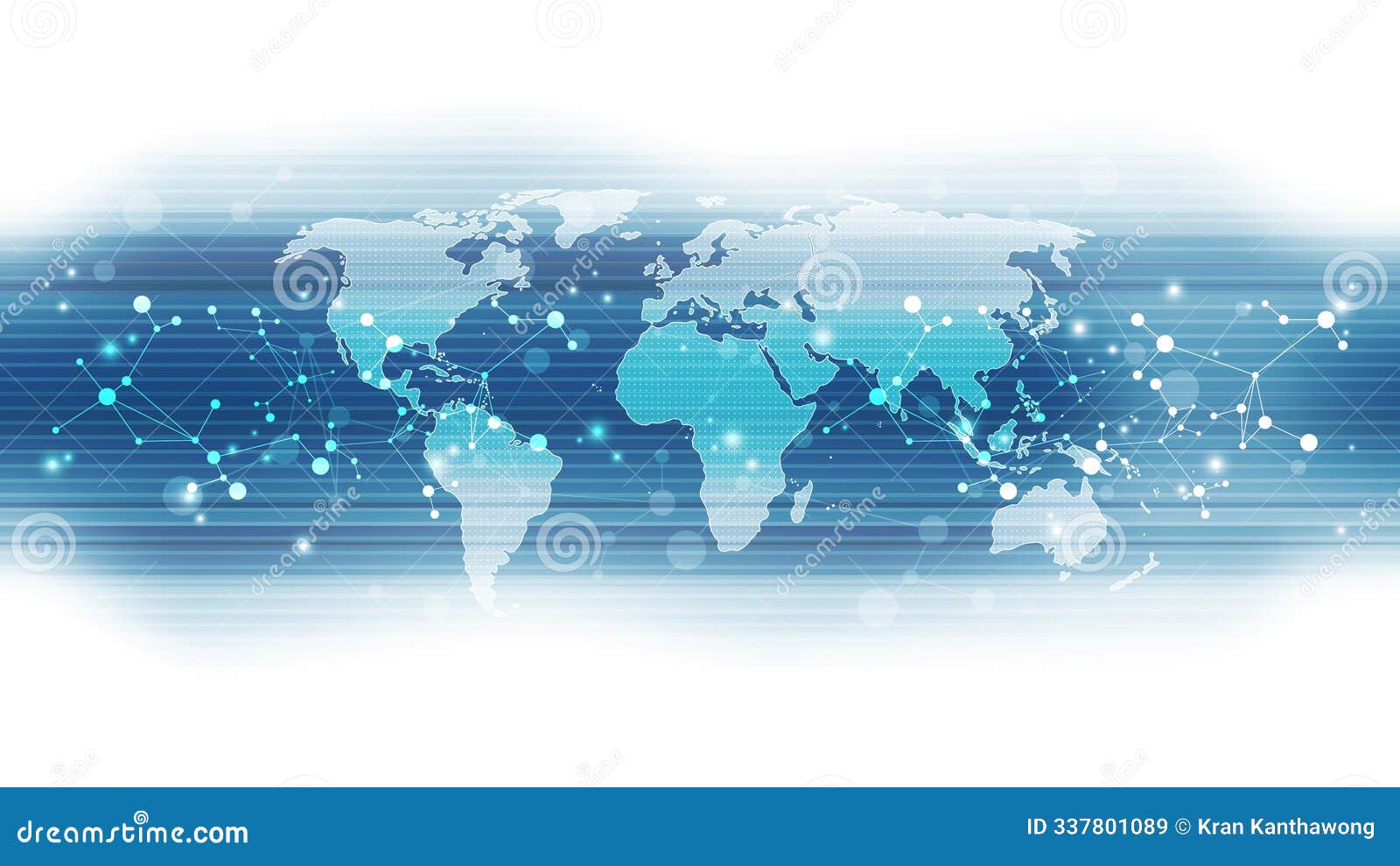 Abstract Global Technology Background with World Map and Connection ...