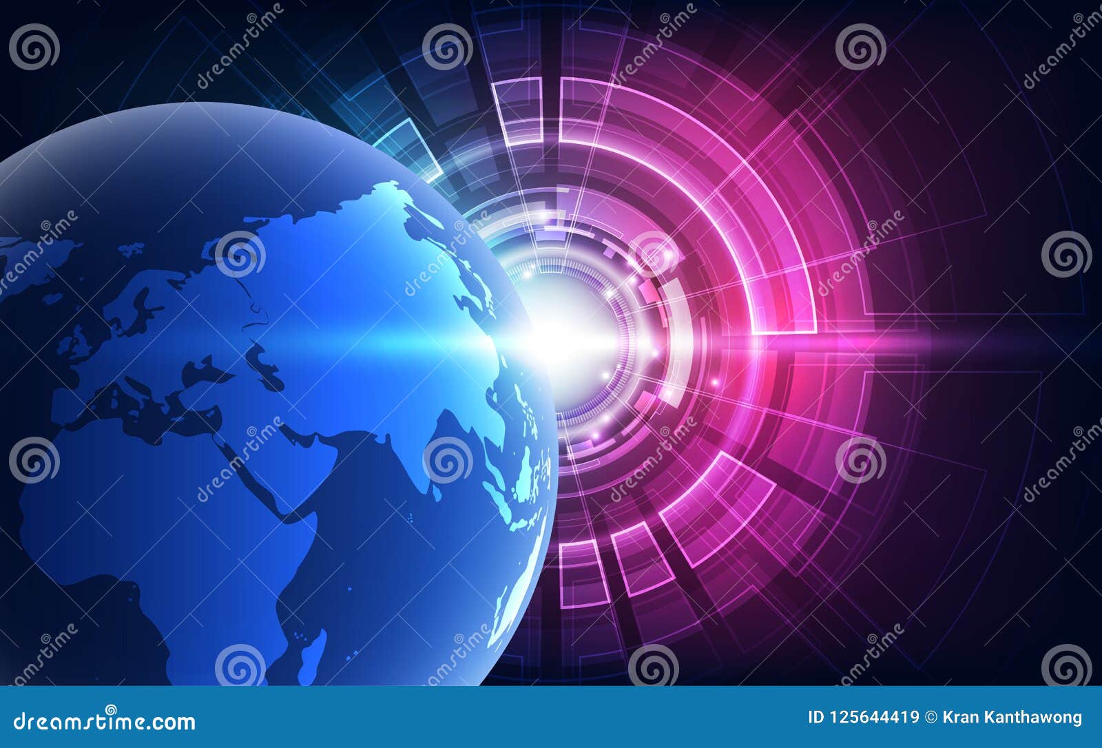 Vector Digital Global Technology Concept, Abstract Background ...
