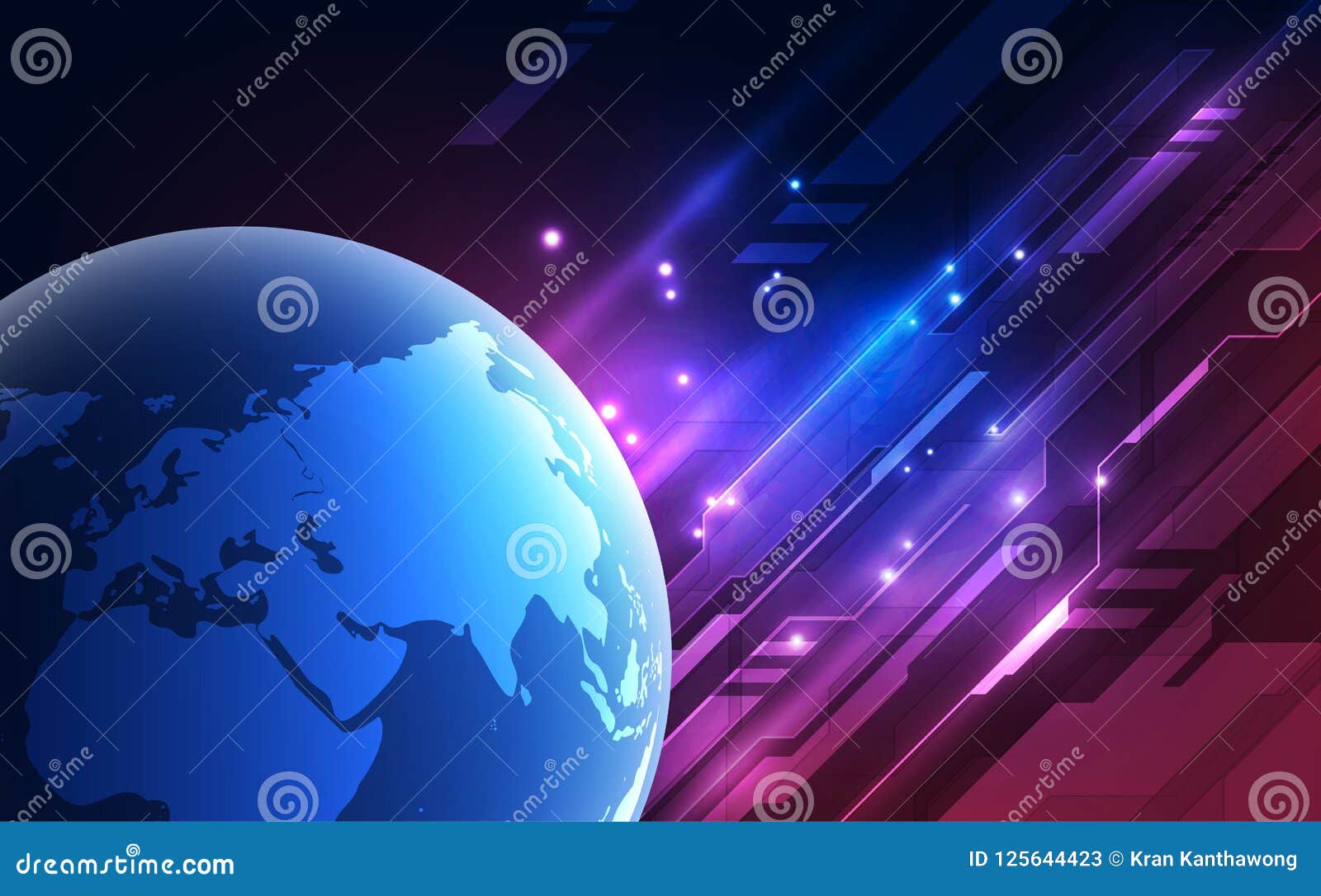 Vector Digital Global Technology Concept, Abstract Background ...