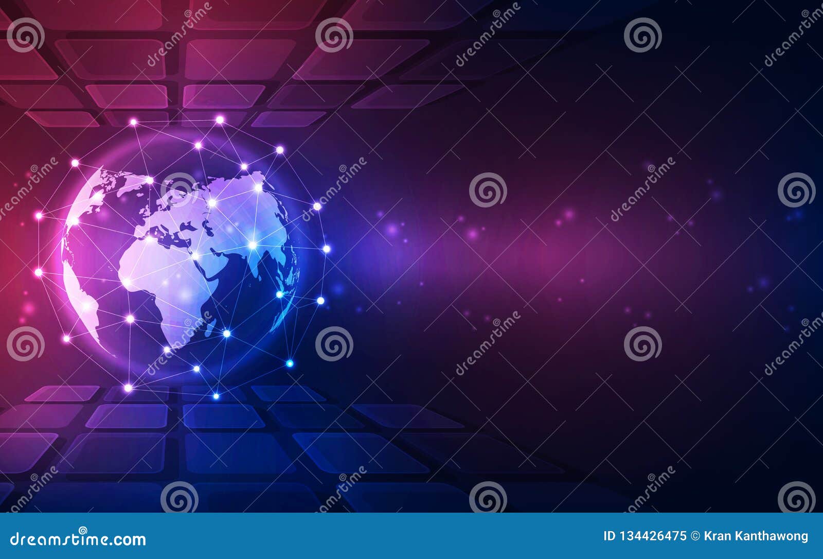 Vector Digital Global Technology Concept, Abstract Background ...