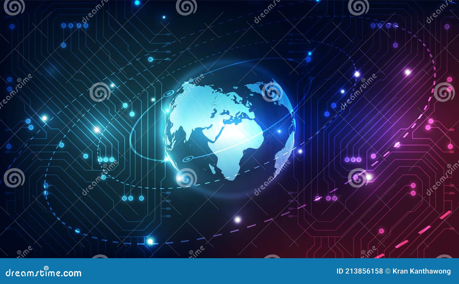 Vector Digital Global Technology Concept, Abstract Background ...