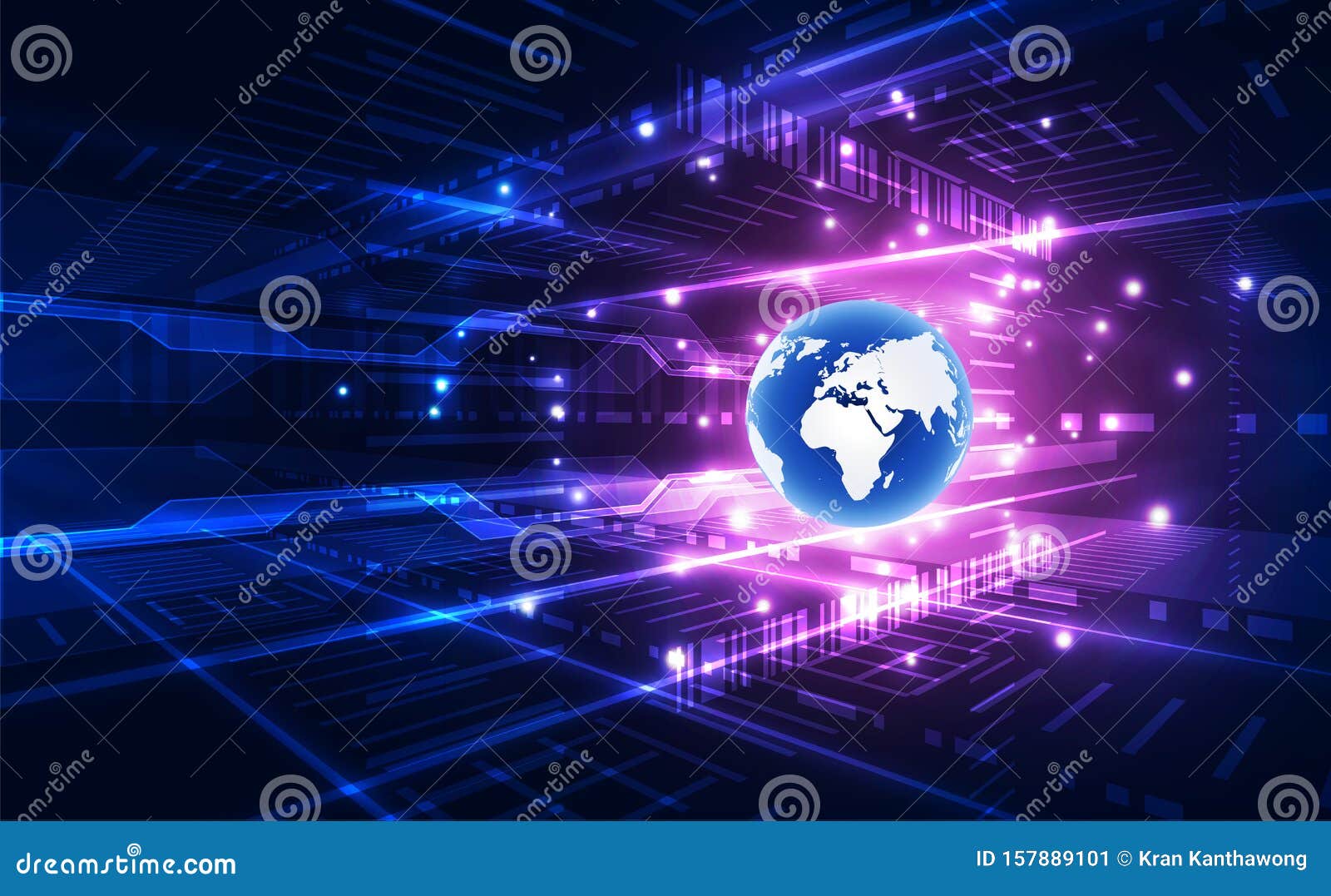 Vector Digital Global Technology Concept, Abstract Background ...