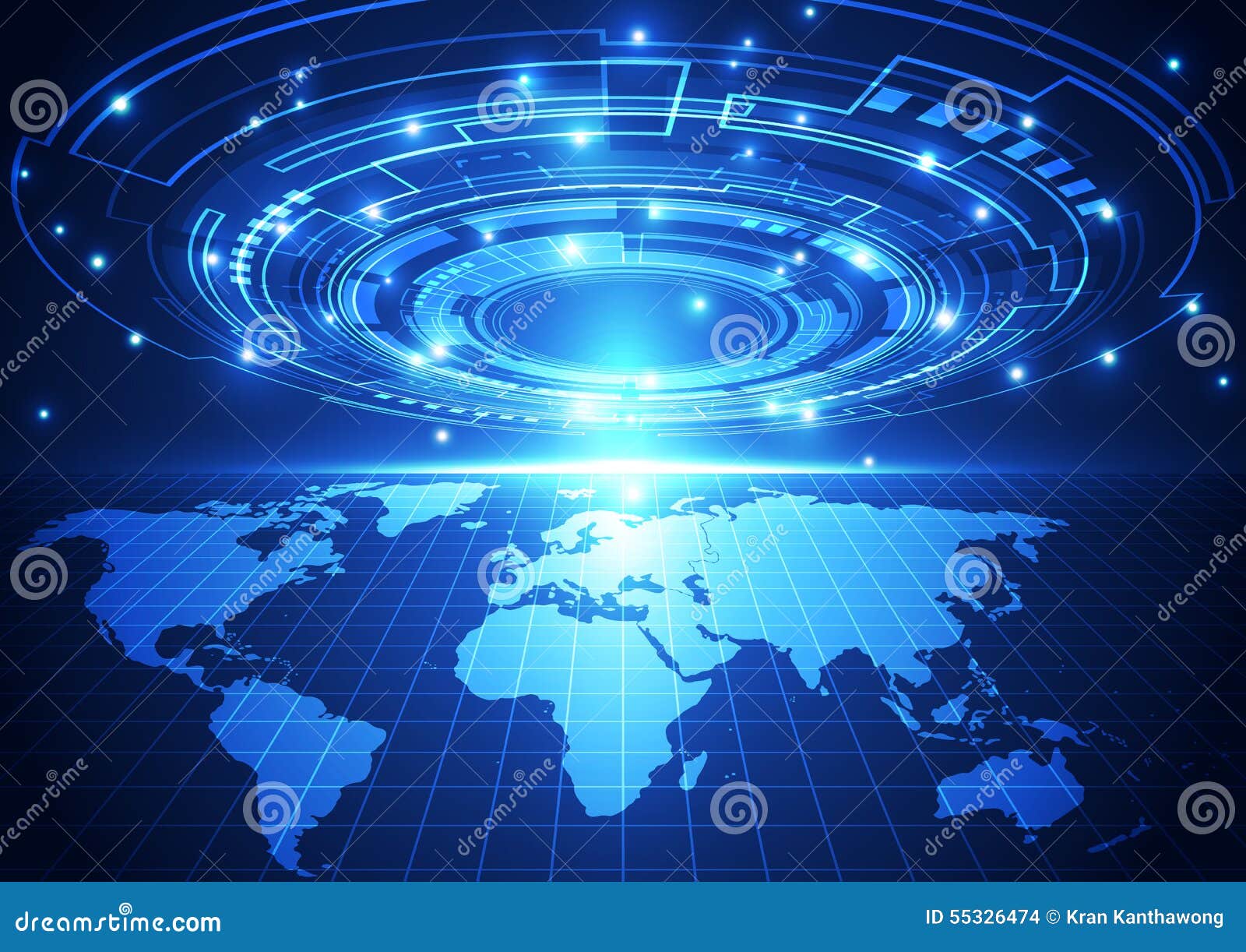 Vector Digital Global Technology Concept, Abstract Background Stock ...