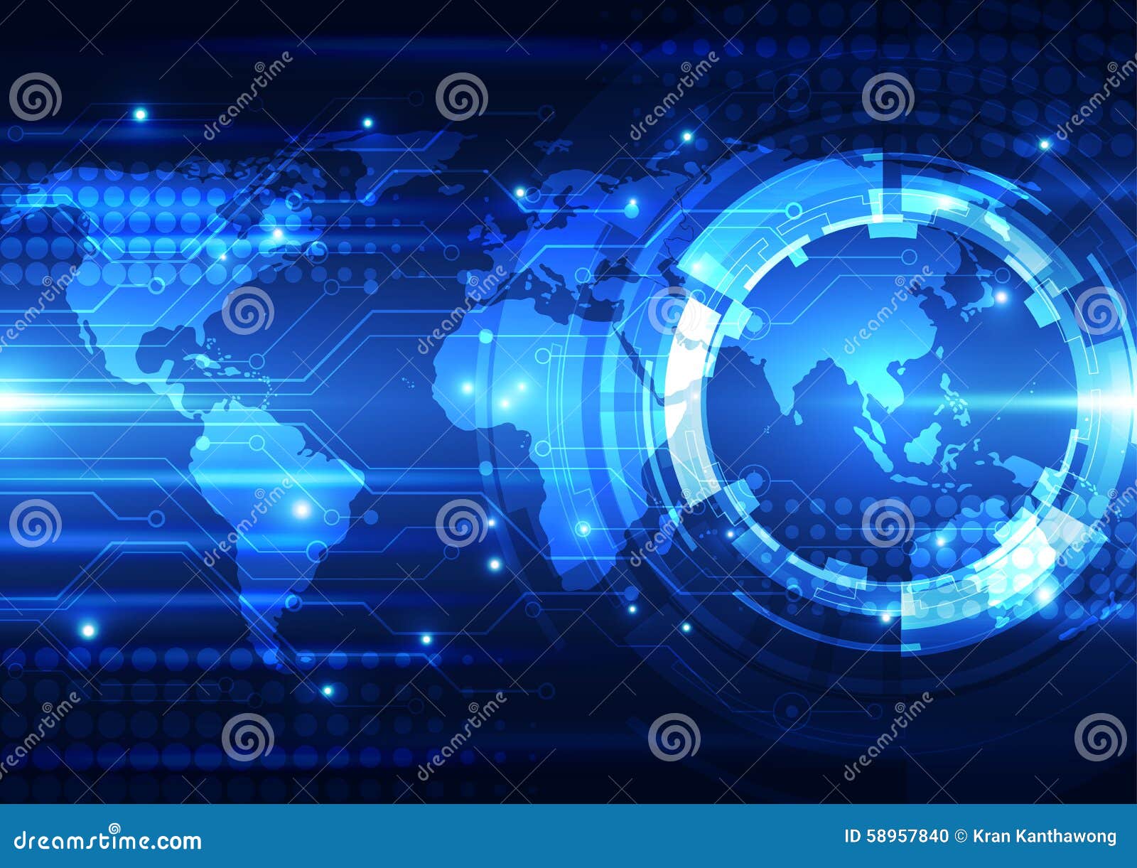 Vector Digital Global Technology Concept, Abstract Background Stock ...