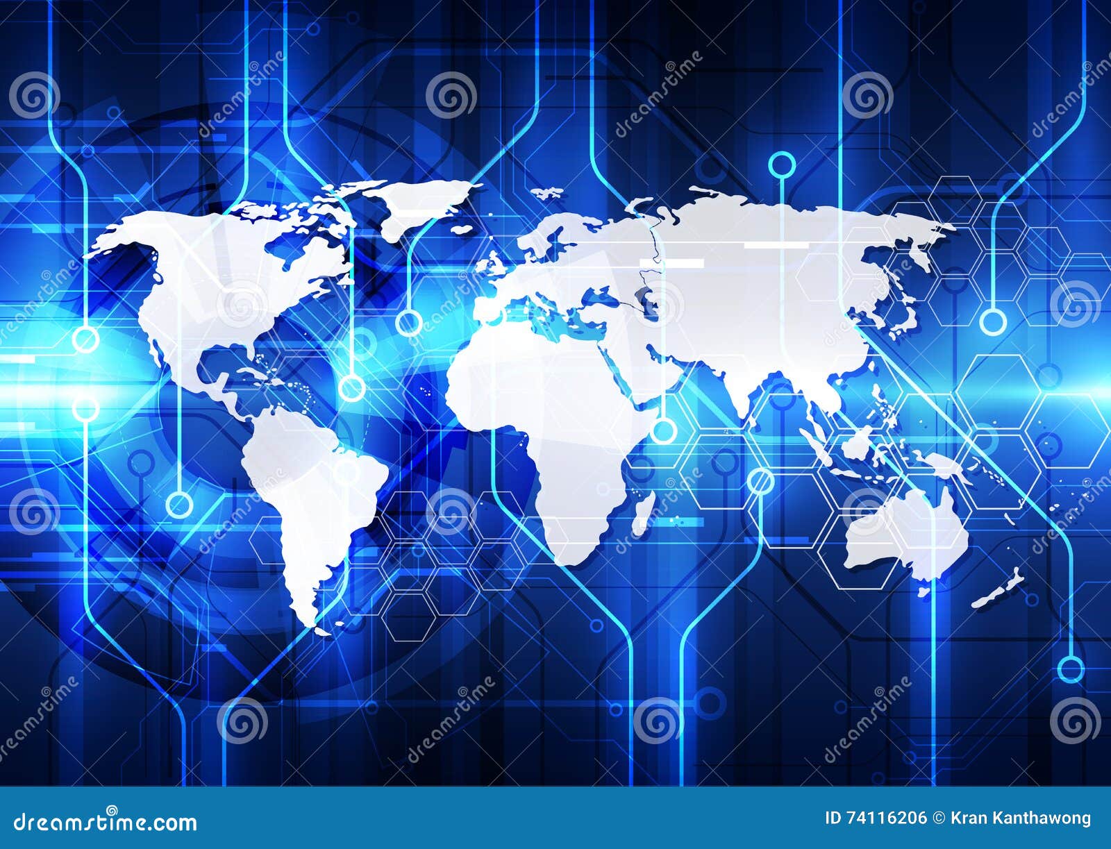 Vector Digital Global Technology Concept, Abstract Background Stock ...