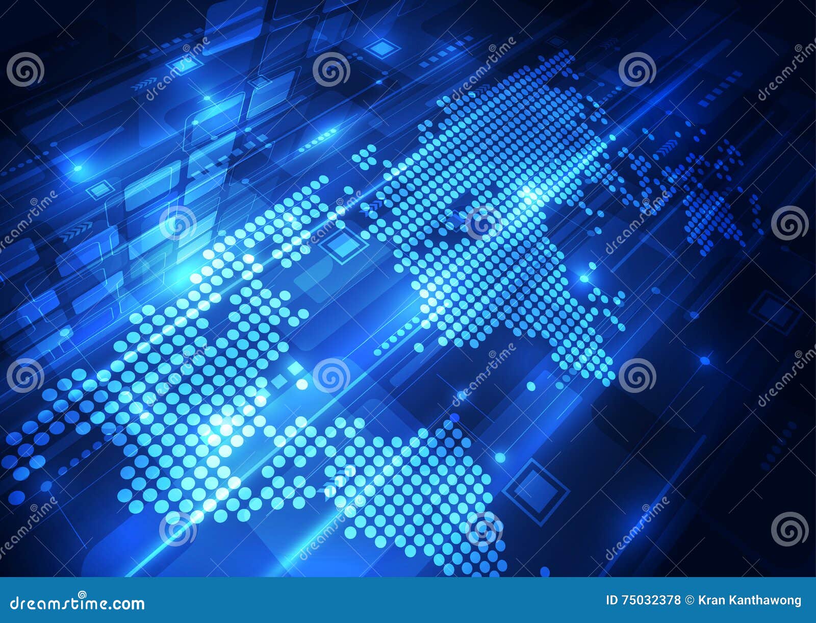 Vector Digital Global Technology Concept, Abstract Background Stock ...
