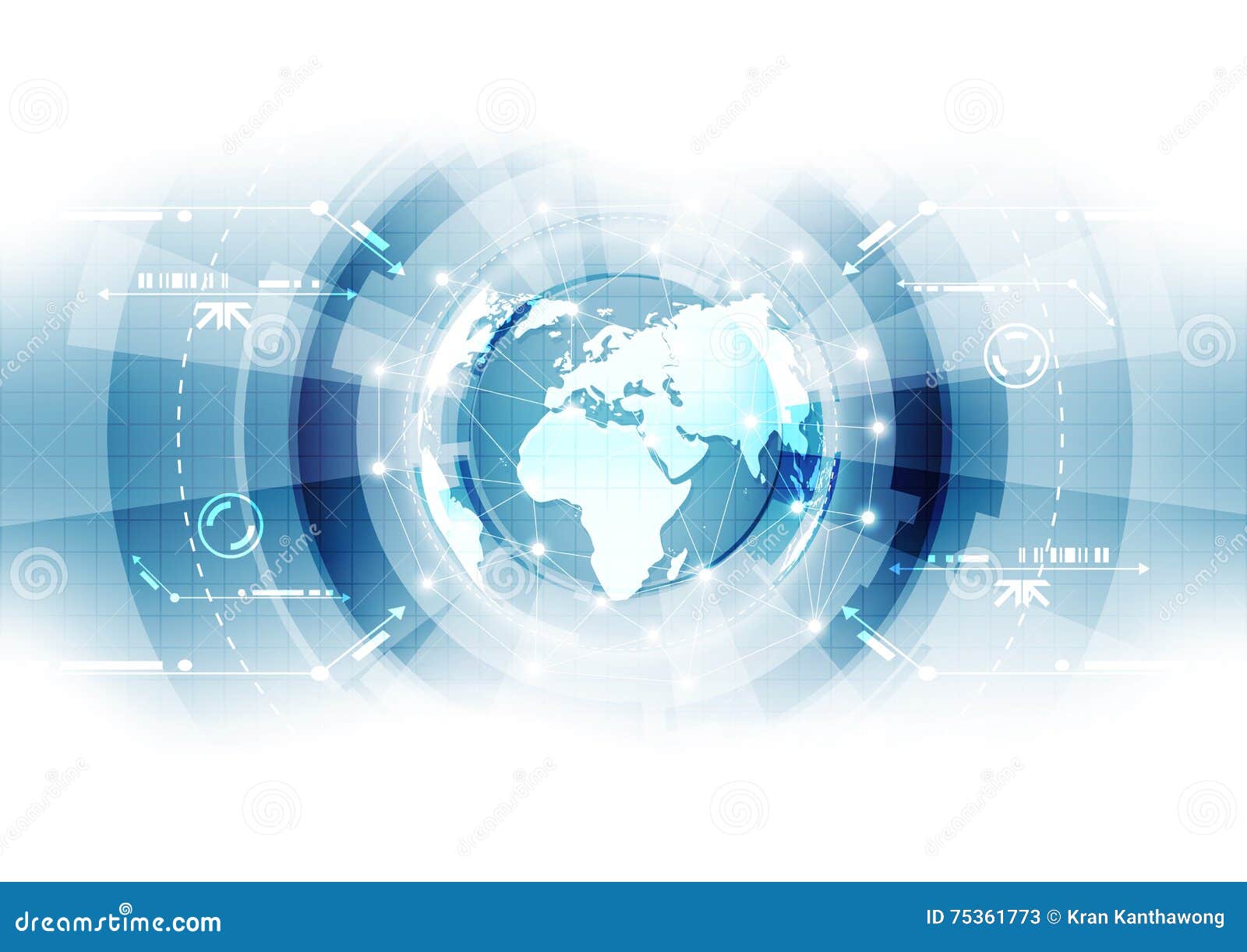 Vector Digital Global Technology Concept, Abstract Background Stock ...