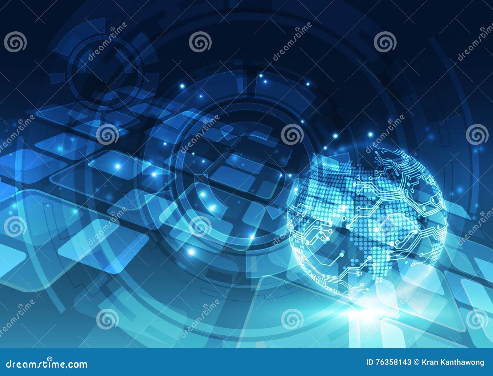 Vector Digital Global Technology Concept, Abstract Background Stock ...