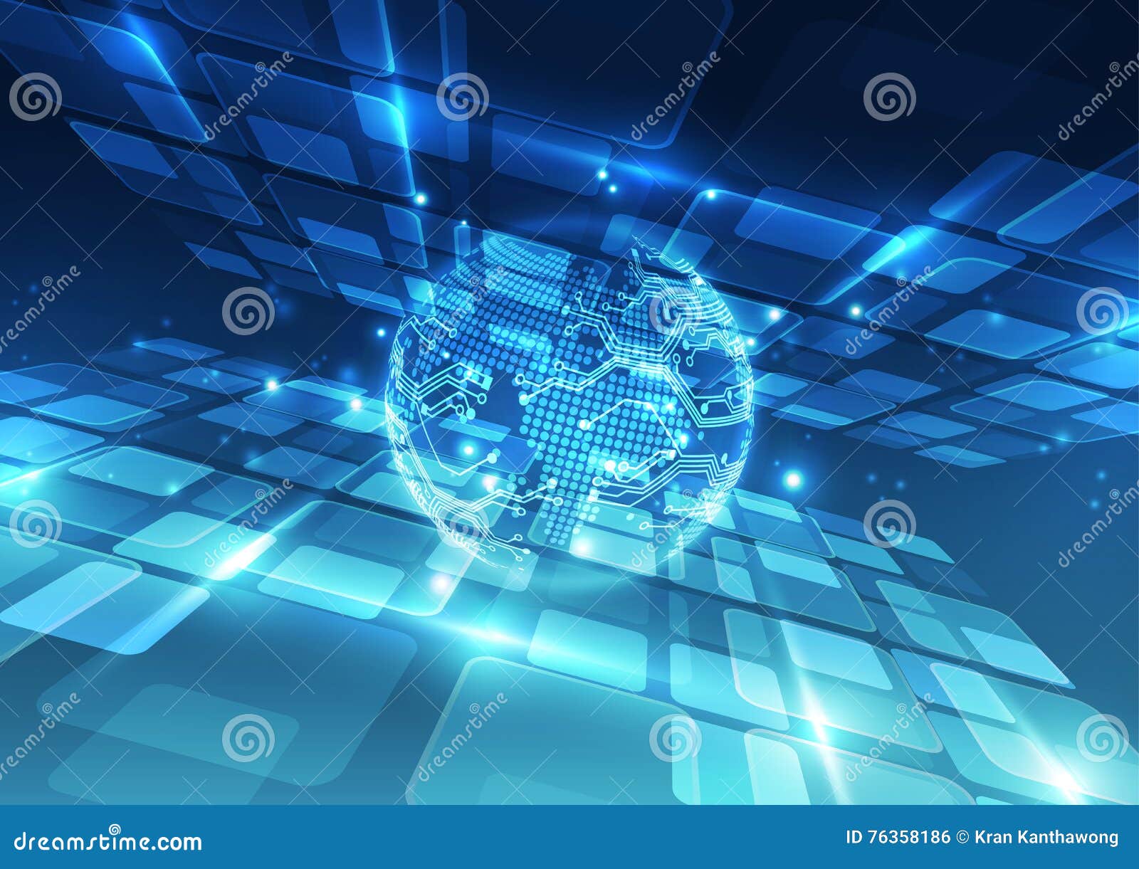 Vector Digital Global Technology Concept, Abstract Background Stock ...