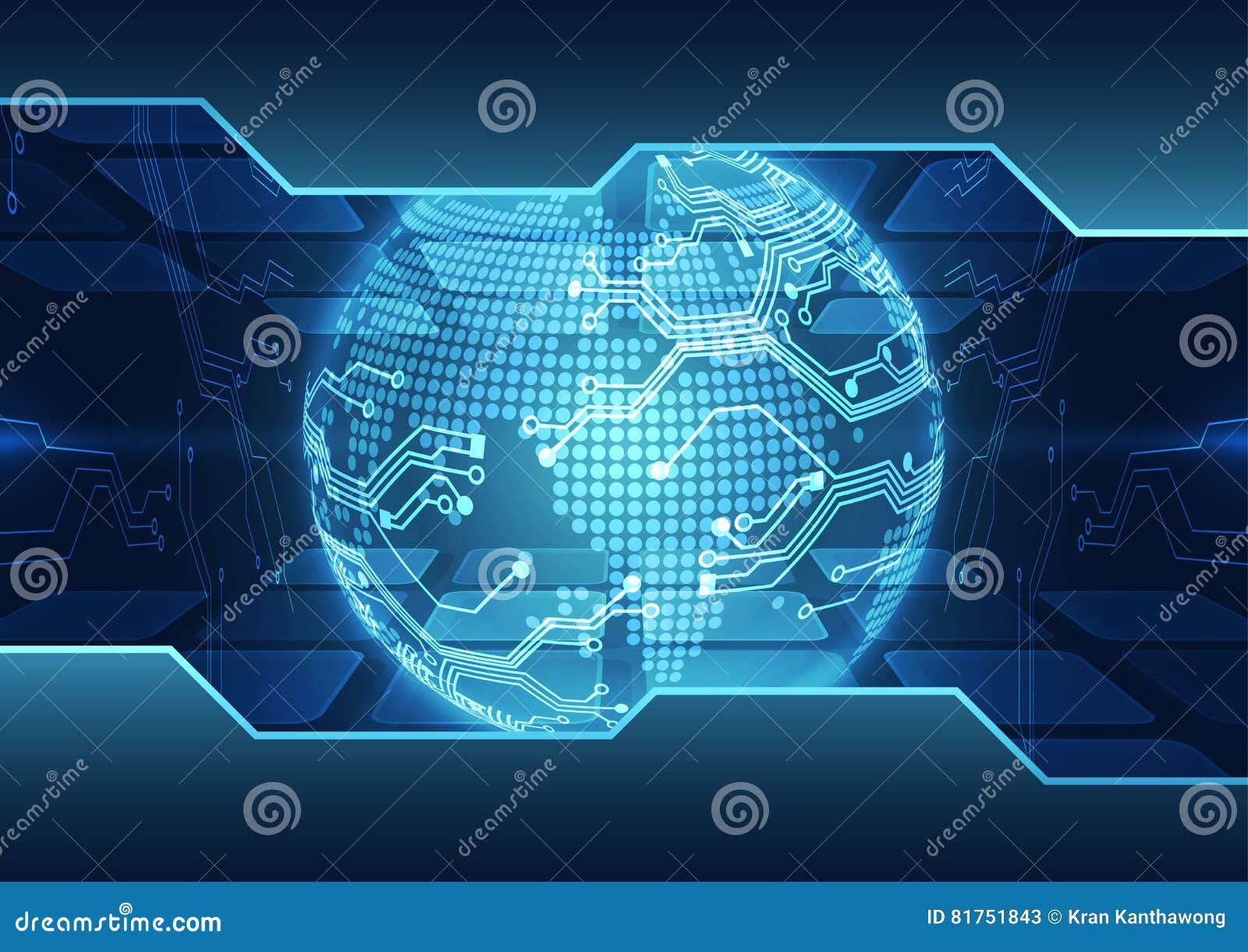 Vector Digital Global Technology Concept, Abstract Background Stock ...