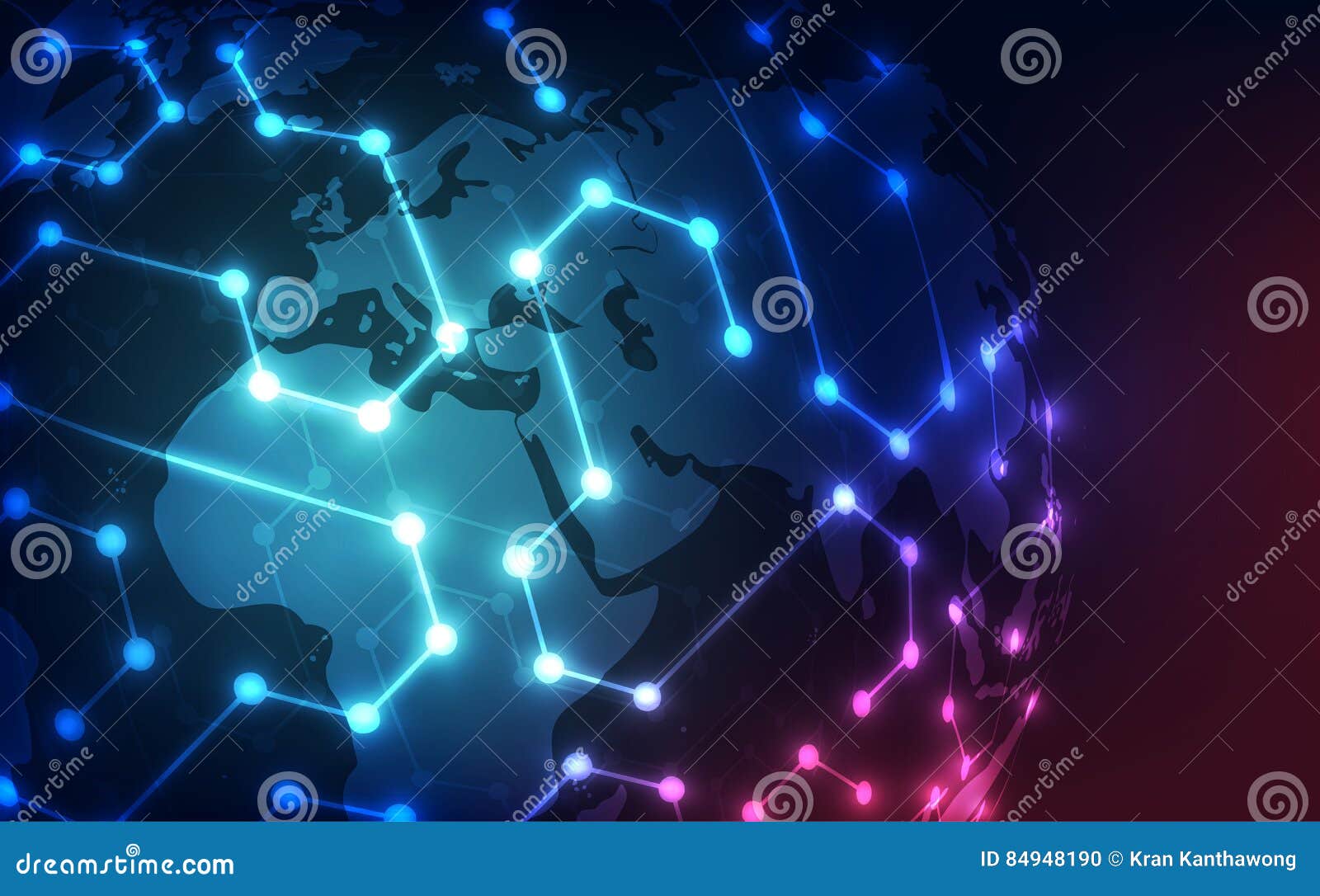 Vector Digital Global Technology Concept, Abstract Background Stock ...