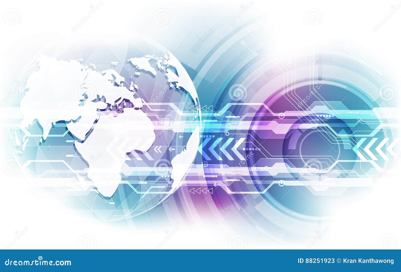 Vector Digital Global Technology Concept, Abstract Background Stock ...